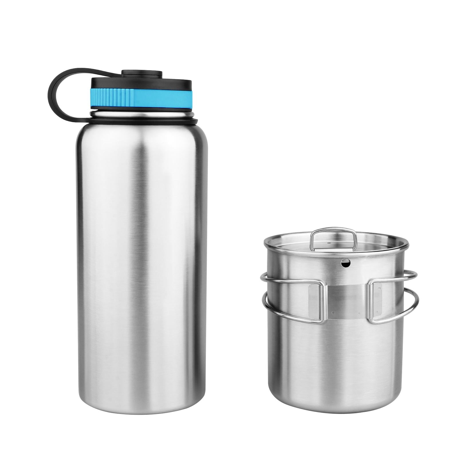 Pitycbo 1L Stainless Steel Bottle 750ml Water Cup Pot Nesting Cup ...