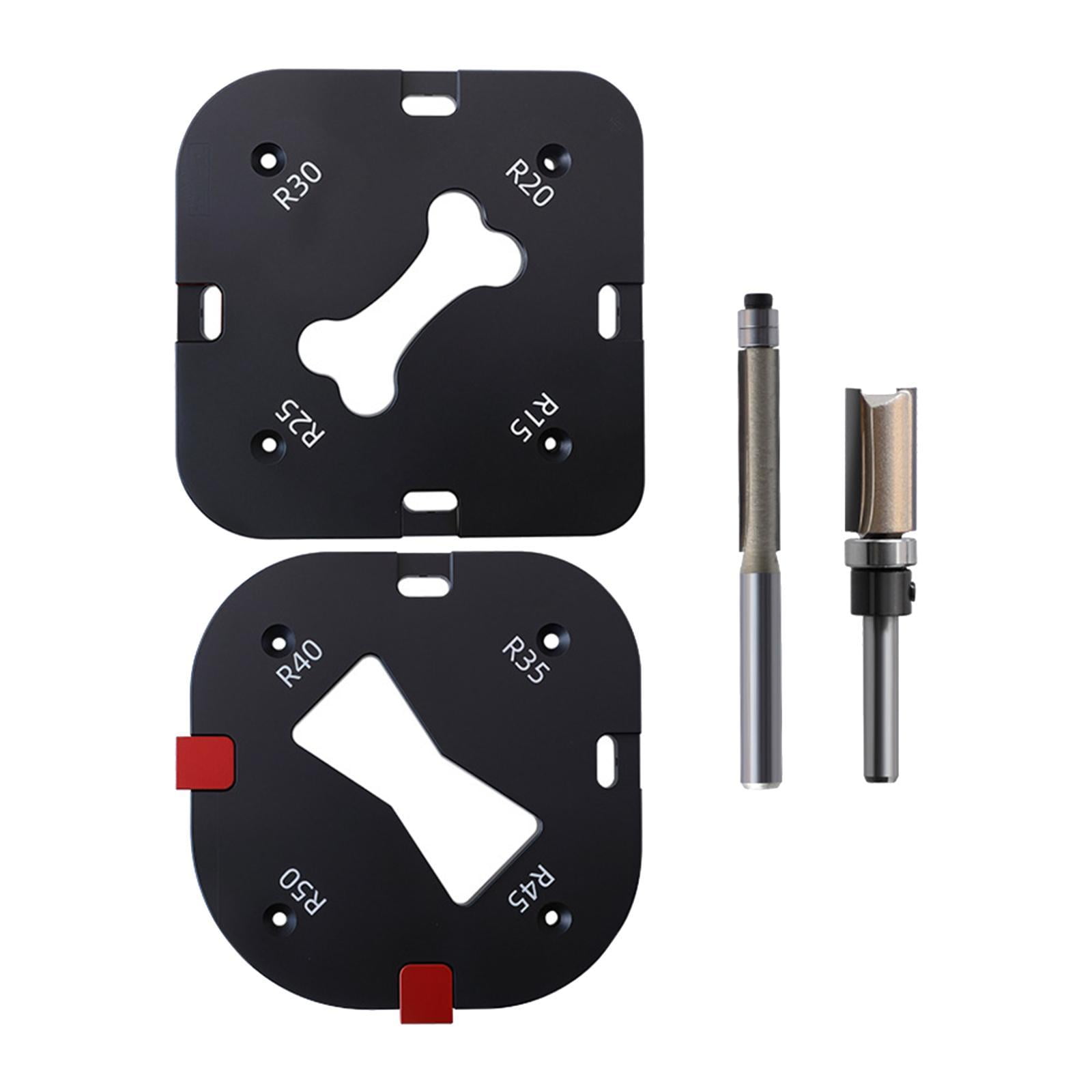 Pitycbo 2 Pieces Jig Router Templates Cutting Auxiliary Tool Carpentry ...