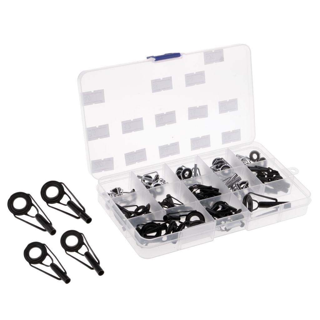 Pitycbo 65Pcs Fishing Rod Guides Repair Kit DIY Ceramic Tips with Box ...