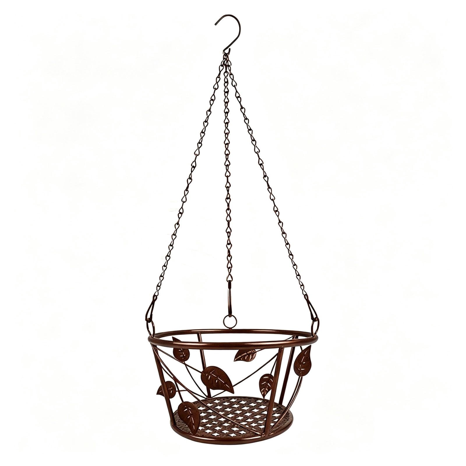Pitycbo Hanging Plant Basket Iron Hanging Planter Flower Pot Shelf with ...