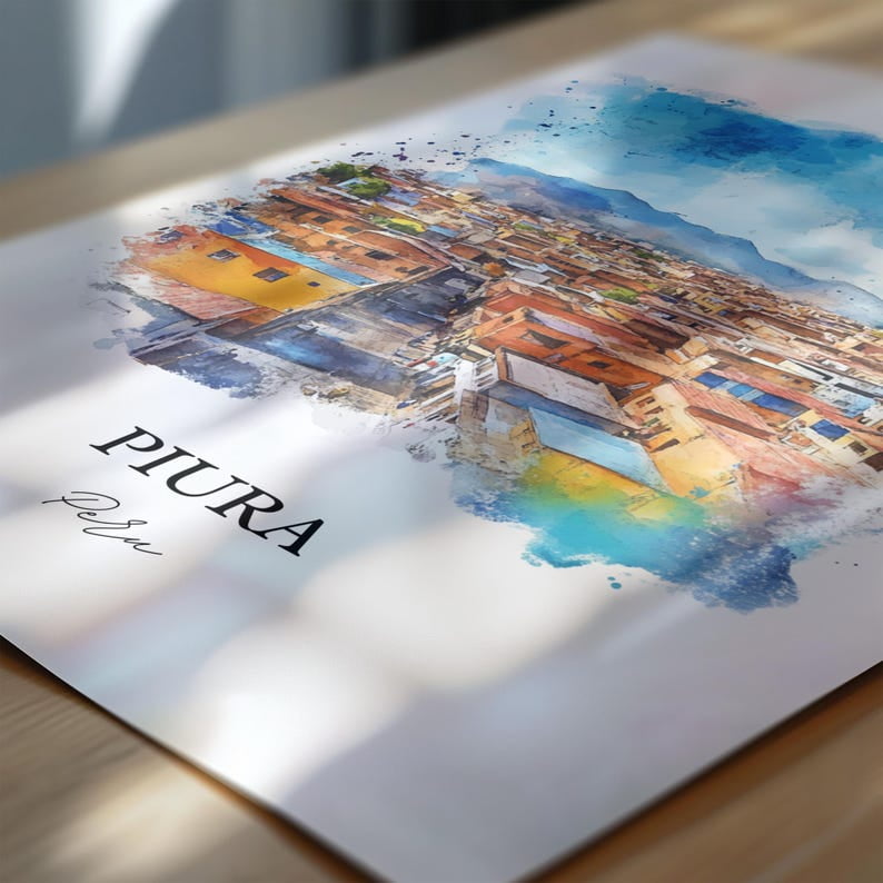 Piura Peru Watercolor Print, Sechura Desert Wall Art, Peru Gift Poster ...