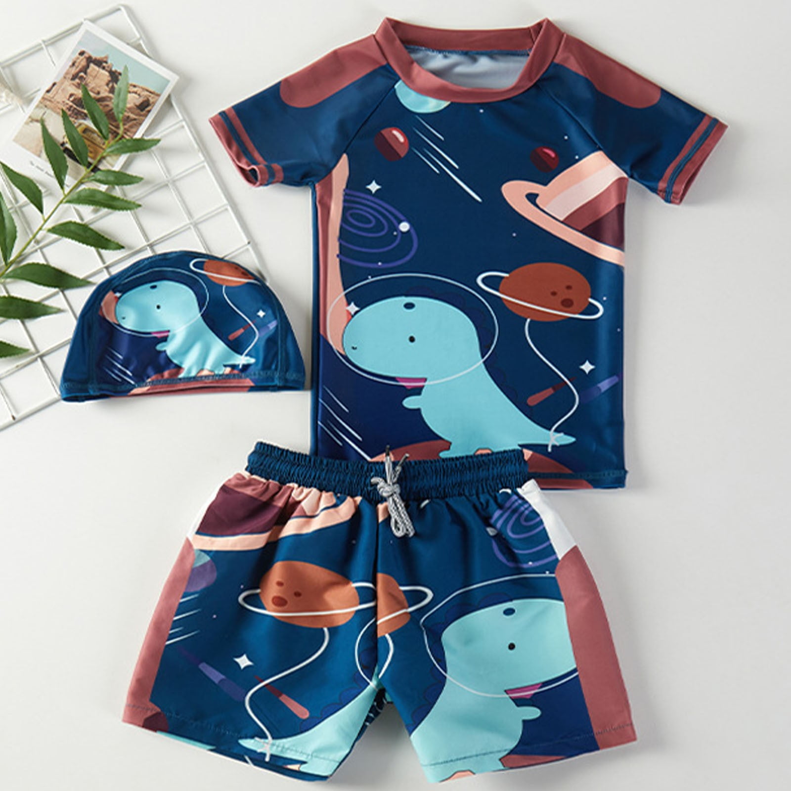 Piuwrlz Children's Hawaiian Beach Swimwear for Girls Short Sleeved ...