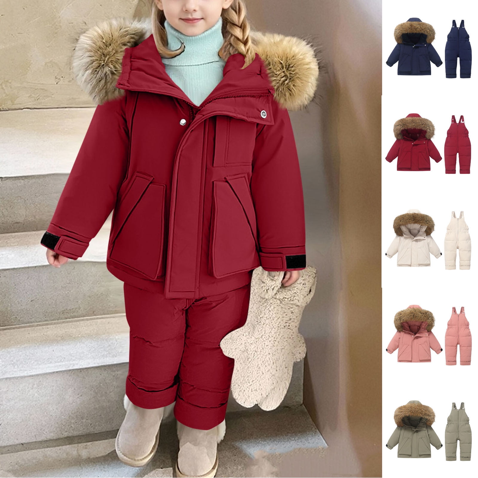 Piuwrlz Children's Sweatsuits Sets Girls Two Piece Jogger Set Skiing ...