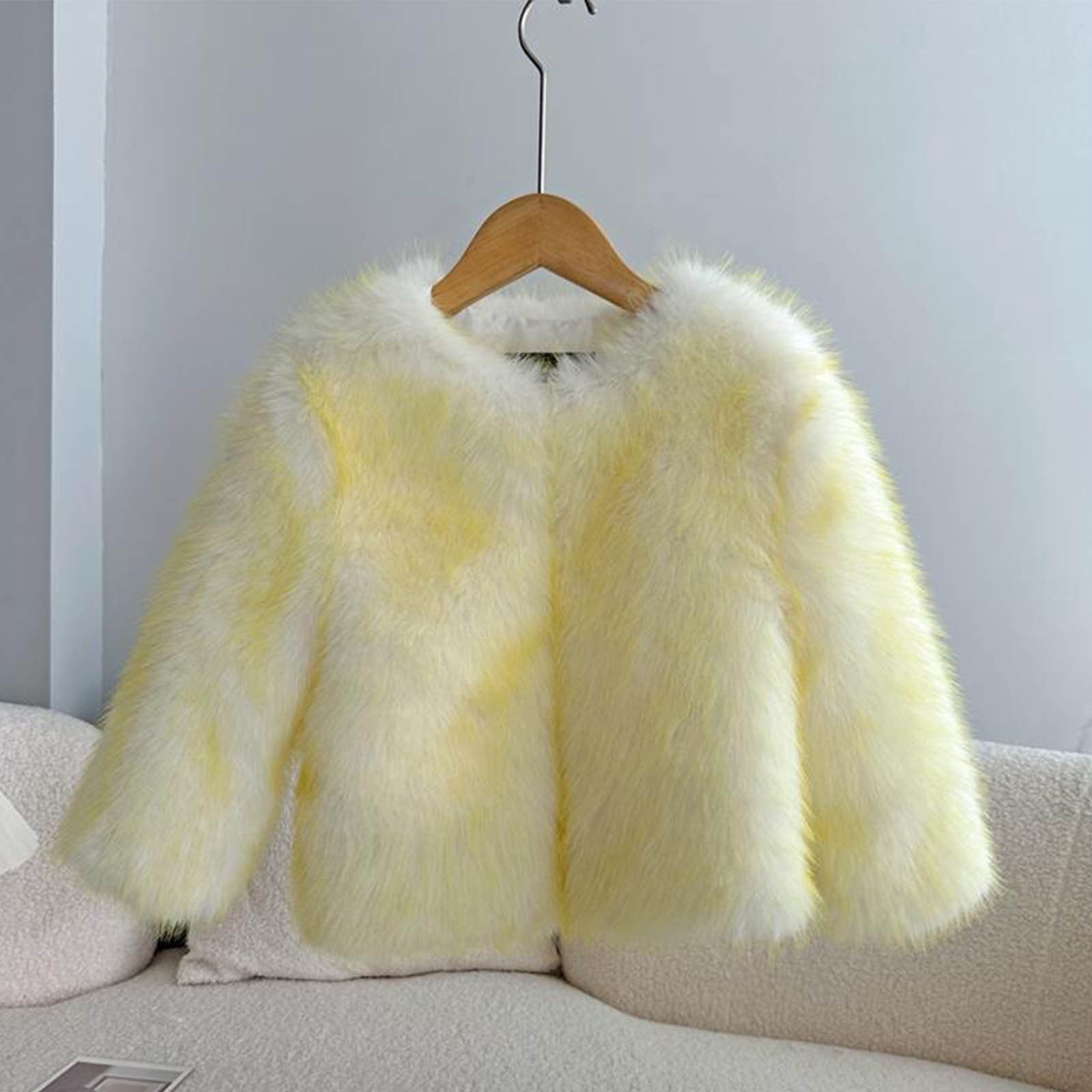 Piuwrlz Kid Girls Winter Plush Coat Faux Fur Jackets Tie Dyeing for ...