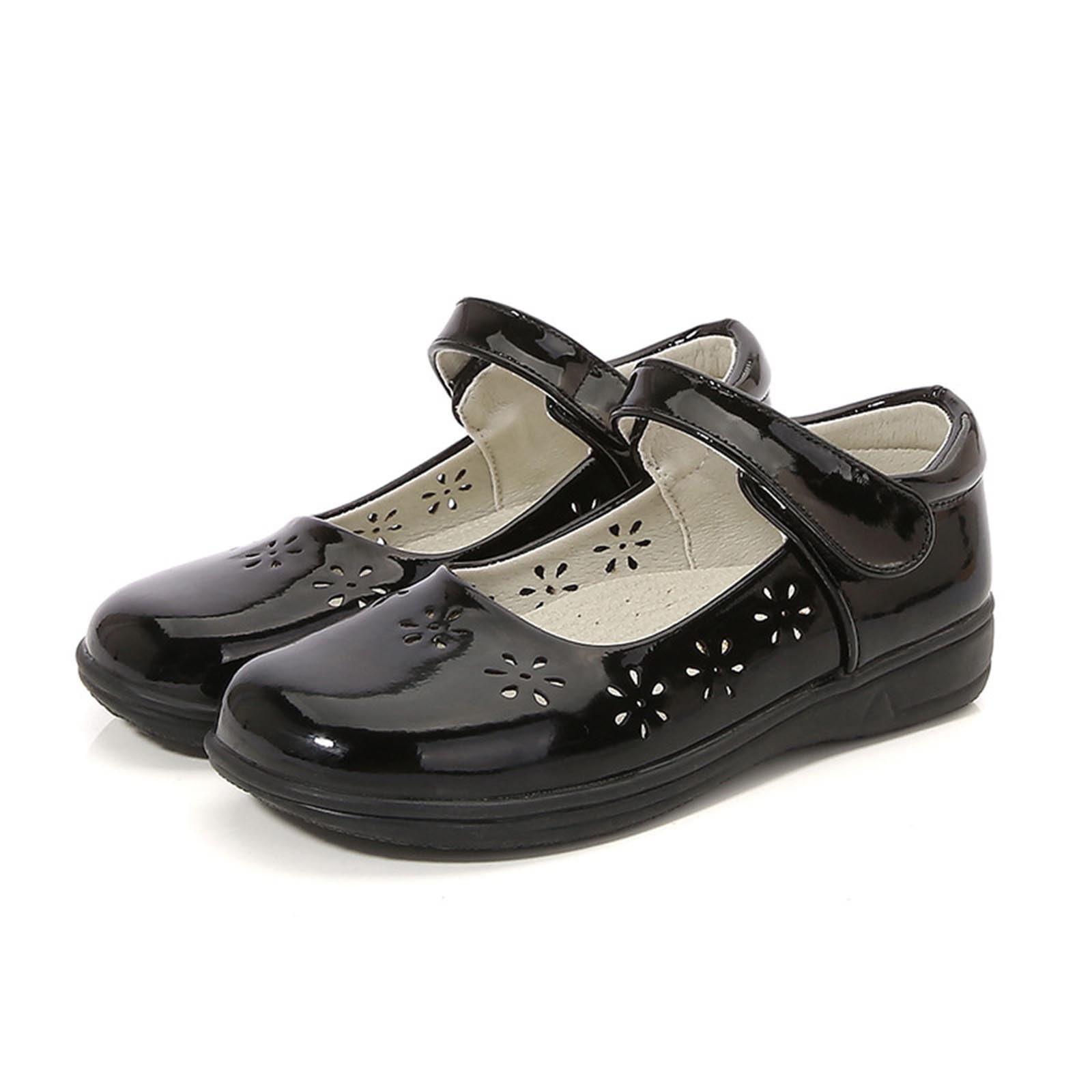Piuwrlz Kids Closed Toe Shoe Girls Soft Soled Imitation Leather Shoes ...