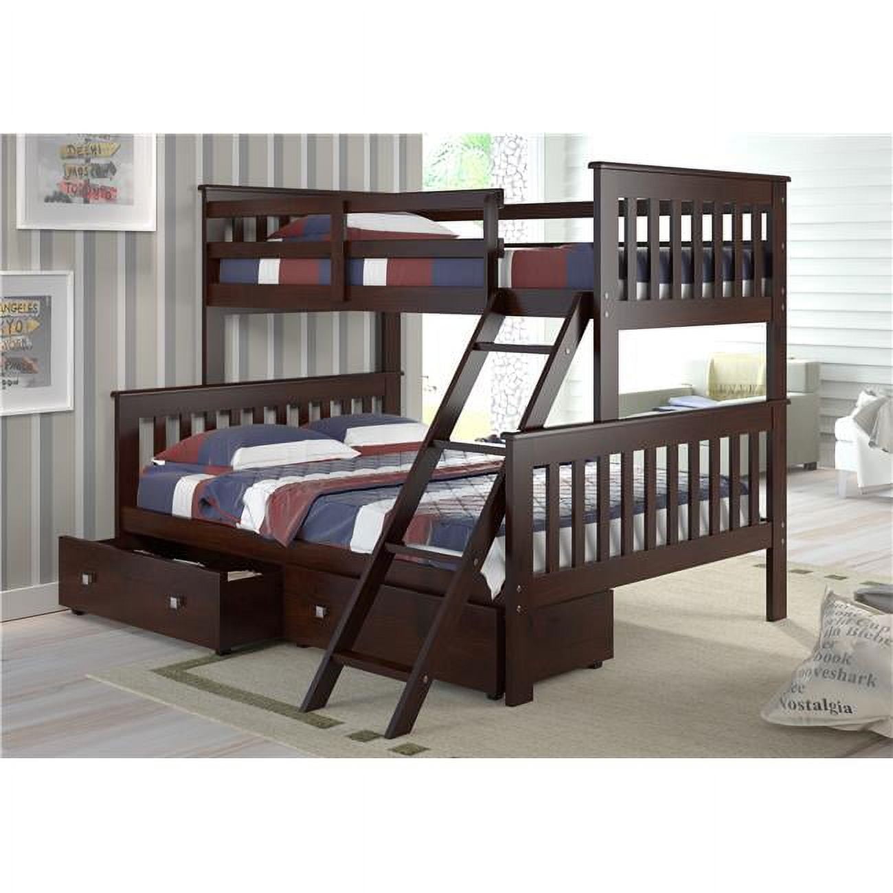 Pivot Direct PD-122-2CP-TF-505CP Twin & Full Size Mission Bunk Bed with ...