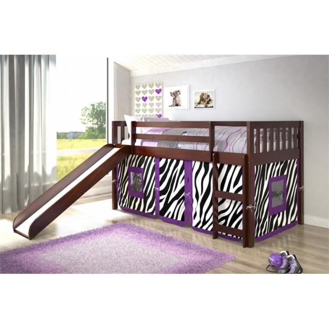 Pivot Direct PD-715TCP-Z Twin Size Mission Zebra Tent Loft with Slide ...