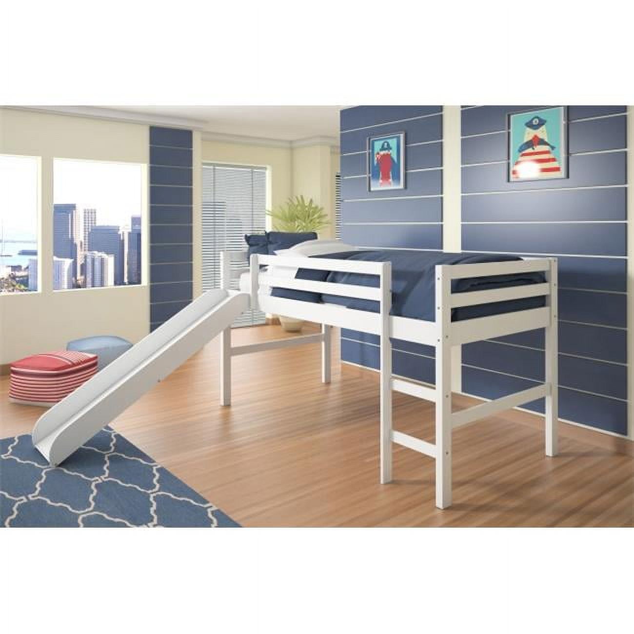 Pivot Direct PD-750TW Twin Size Loft with Slide in White - Walmart.com