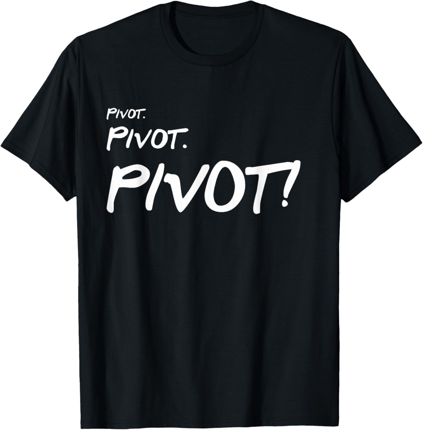 Pivot! Friends T-Shirt T-ShirtMen and women, Black T-shirt, size: Extra ...