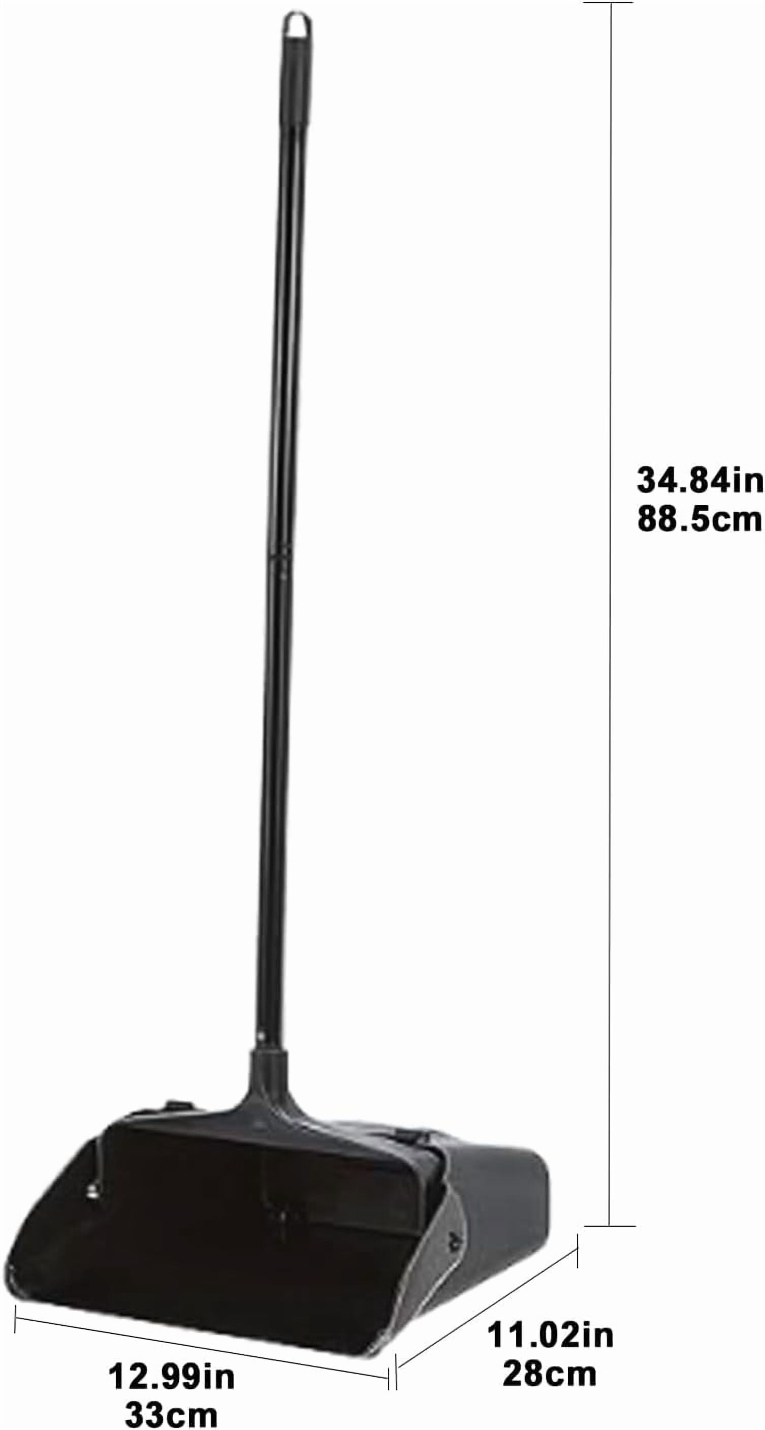 Pivoting Upright Dust Pan with Long Handle and Wheels, Large Capacity ...
