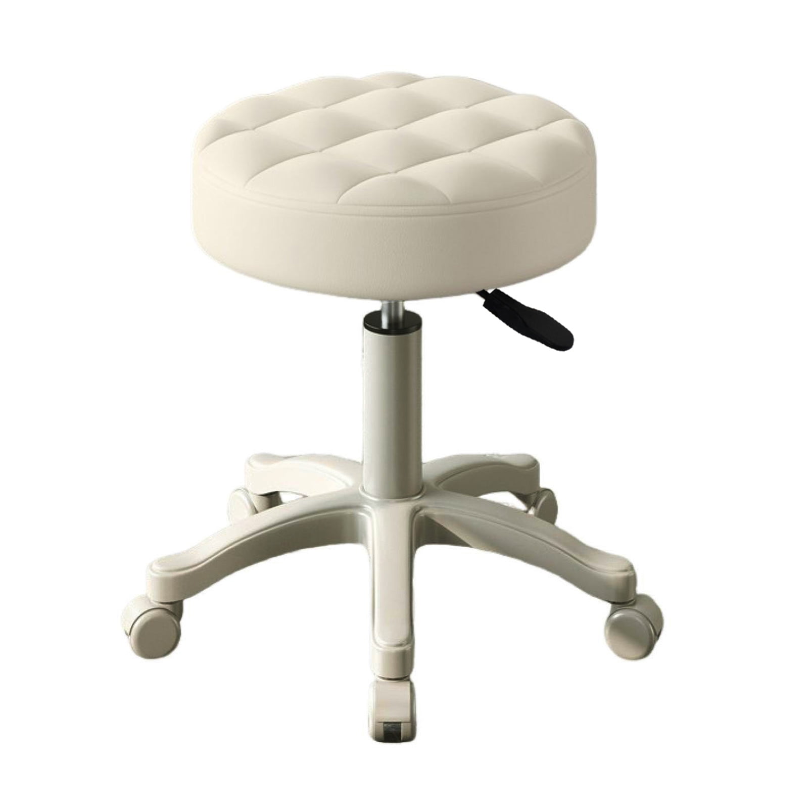 Piweml Rolling Stool with Wheels, 360° Swivel Stool with Faux Leather ...