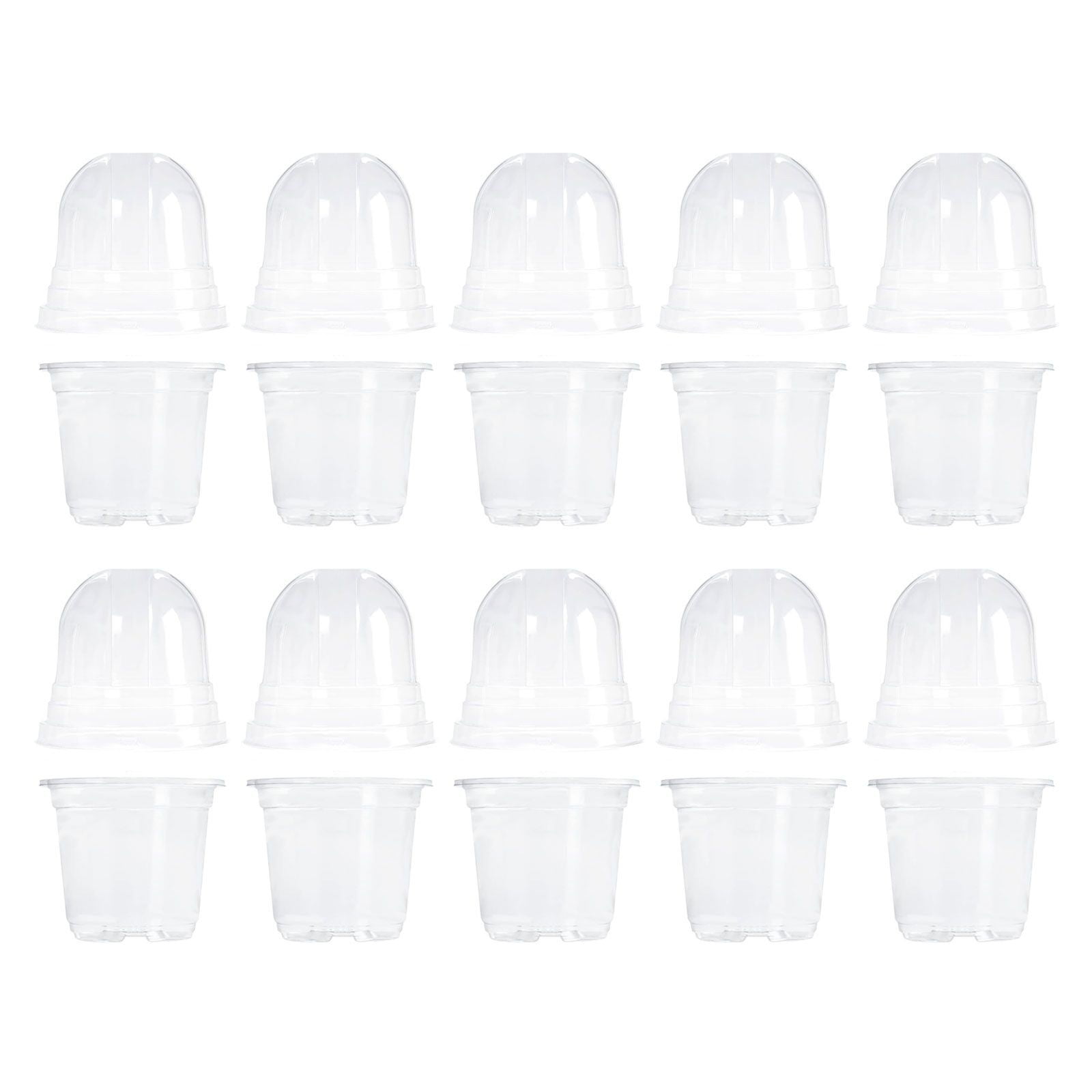 Piwvid 10 Sets Plant Nursery Pots with Clear Humidity Domes, 4 Inch ...