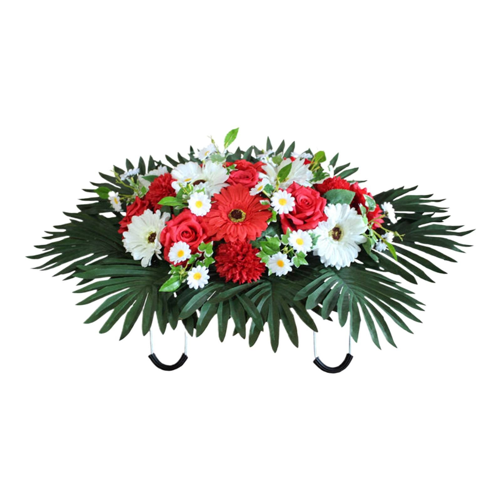 Piwvid Artificial Cemetery Flower Saddle - Large Memorial Floral ...
