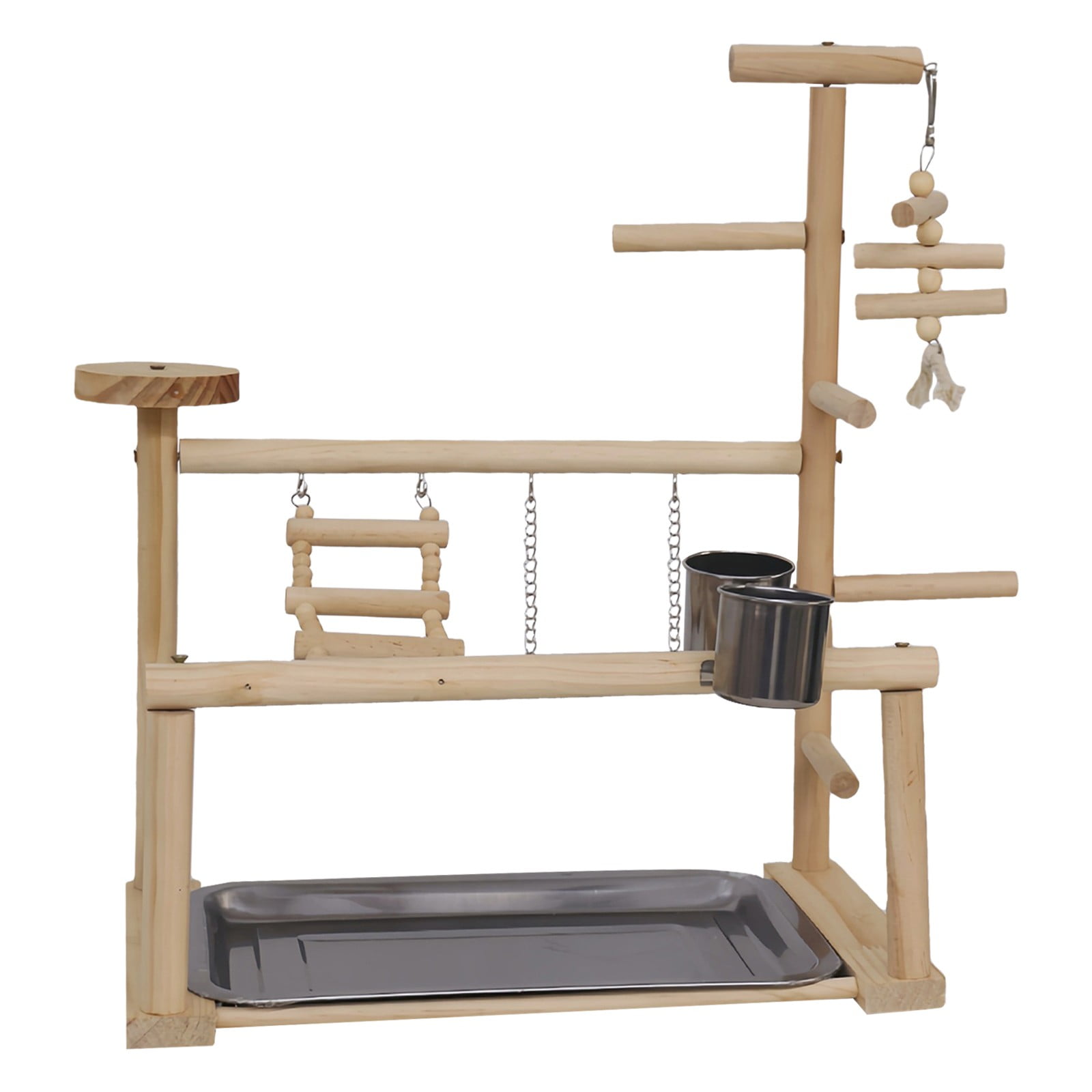 Piwvid Bird Playground Parrots Play Stand Natural Wooden Parrot Perch ...