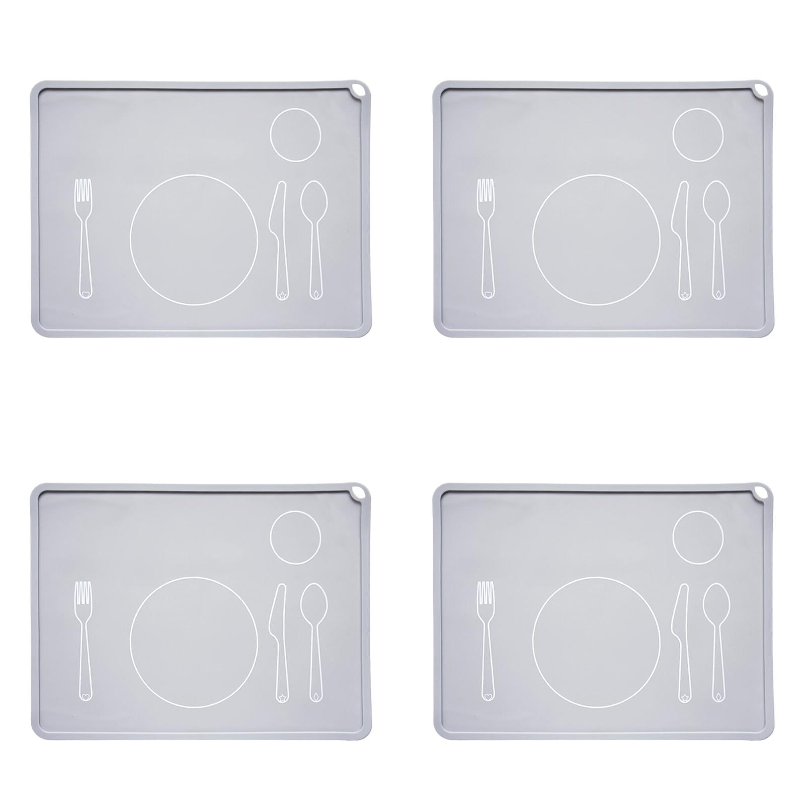 Piwvid Non-Slip Silicone Placemats for Kids - Baby Eating Mats for ...
