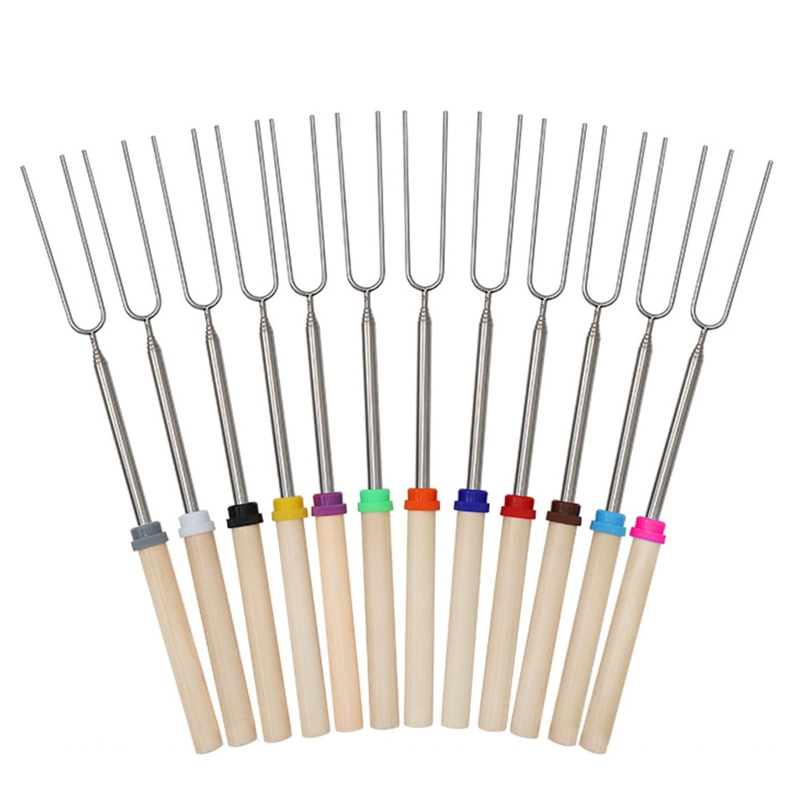 Piwvid Roasting Sticks 12PCS Extendable 32inch Long Metal Barbecue ...