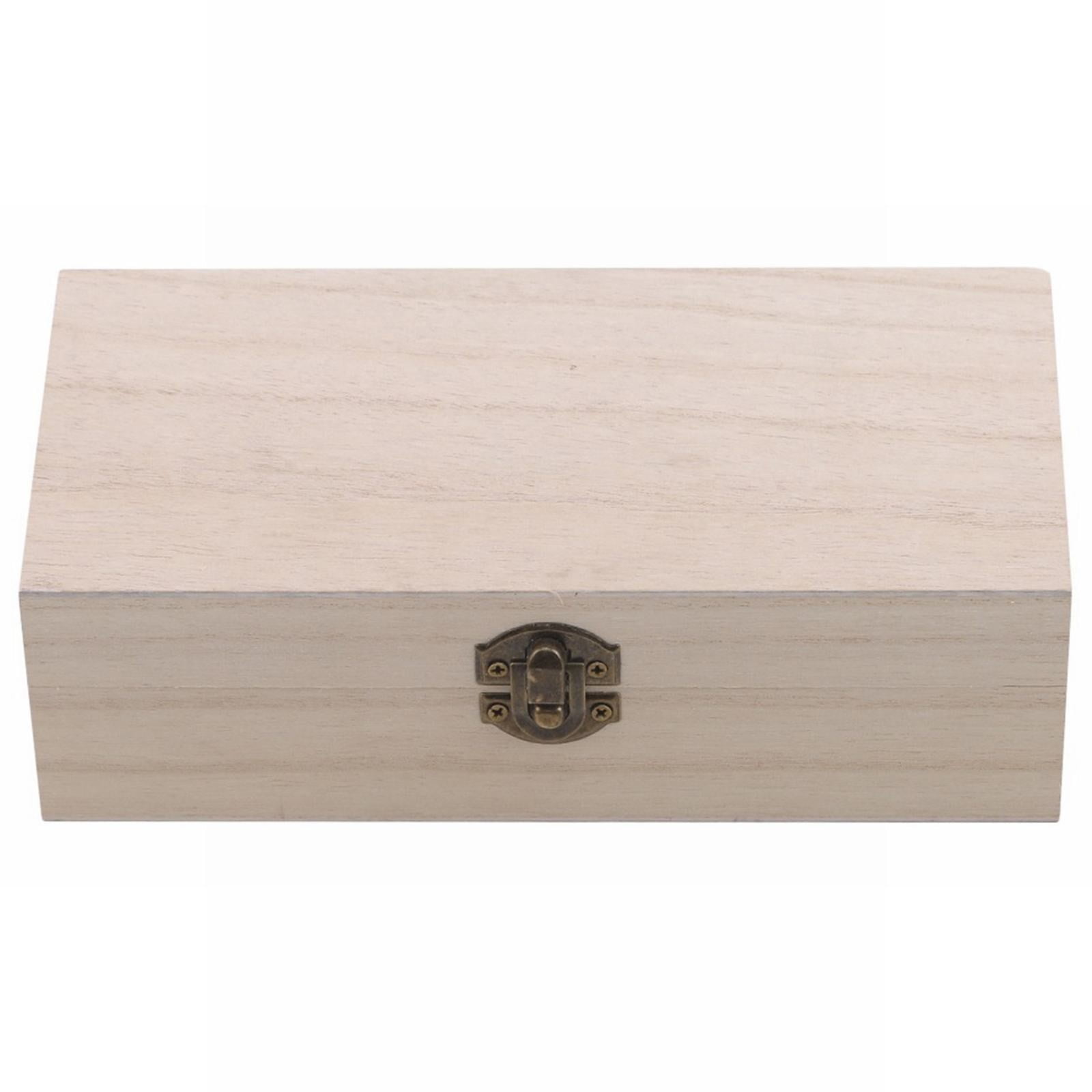 Piwvid Unfinished Wooden Box Unpainted Gift Wood Boxes with Hinged Lid ...