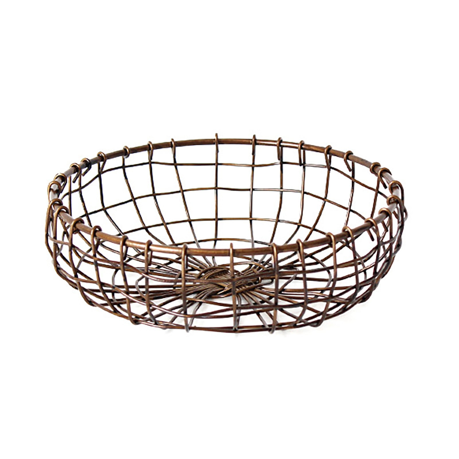 Piwvid Vintage Wrought Wire Storage Basket 8x3 Inch Red Bread Fruit ...