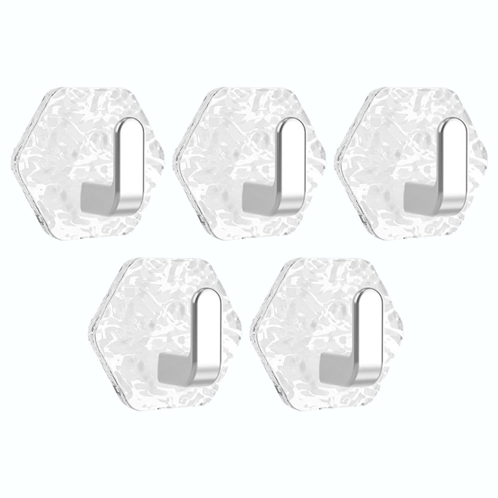 Piwvid Wall Mount Hooks, Water Ripple Hexagonal Self Adhesive Hooks ...
