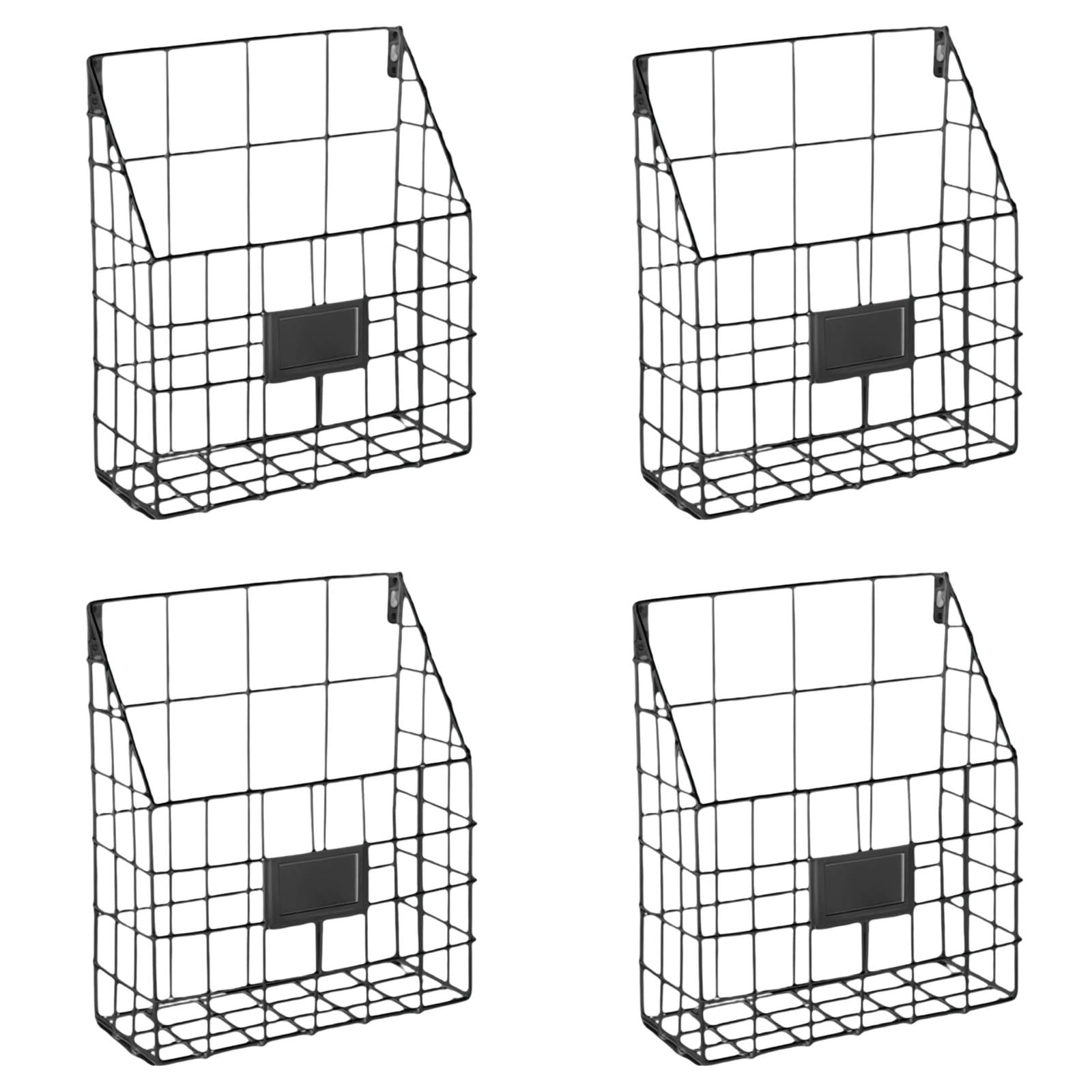 Piwvid Wall Mounted Magazine File Rack Organizer for Entryway Mail ...