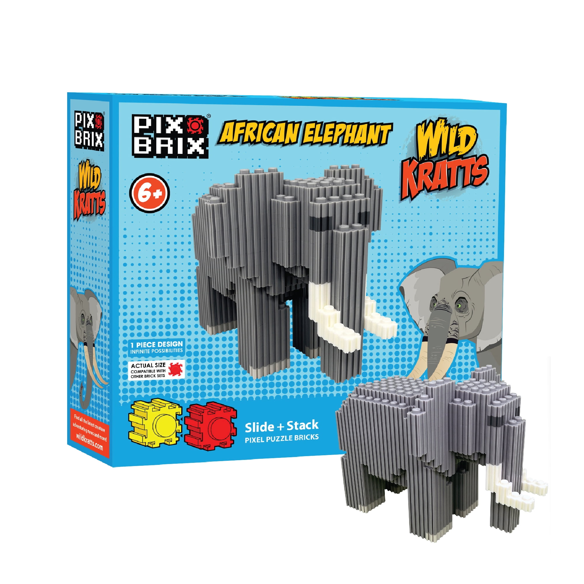 Pix Brix Wild Kratts Pixel Art Kit African Elephant, 906 Pieces - Walmart.com