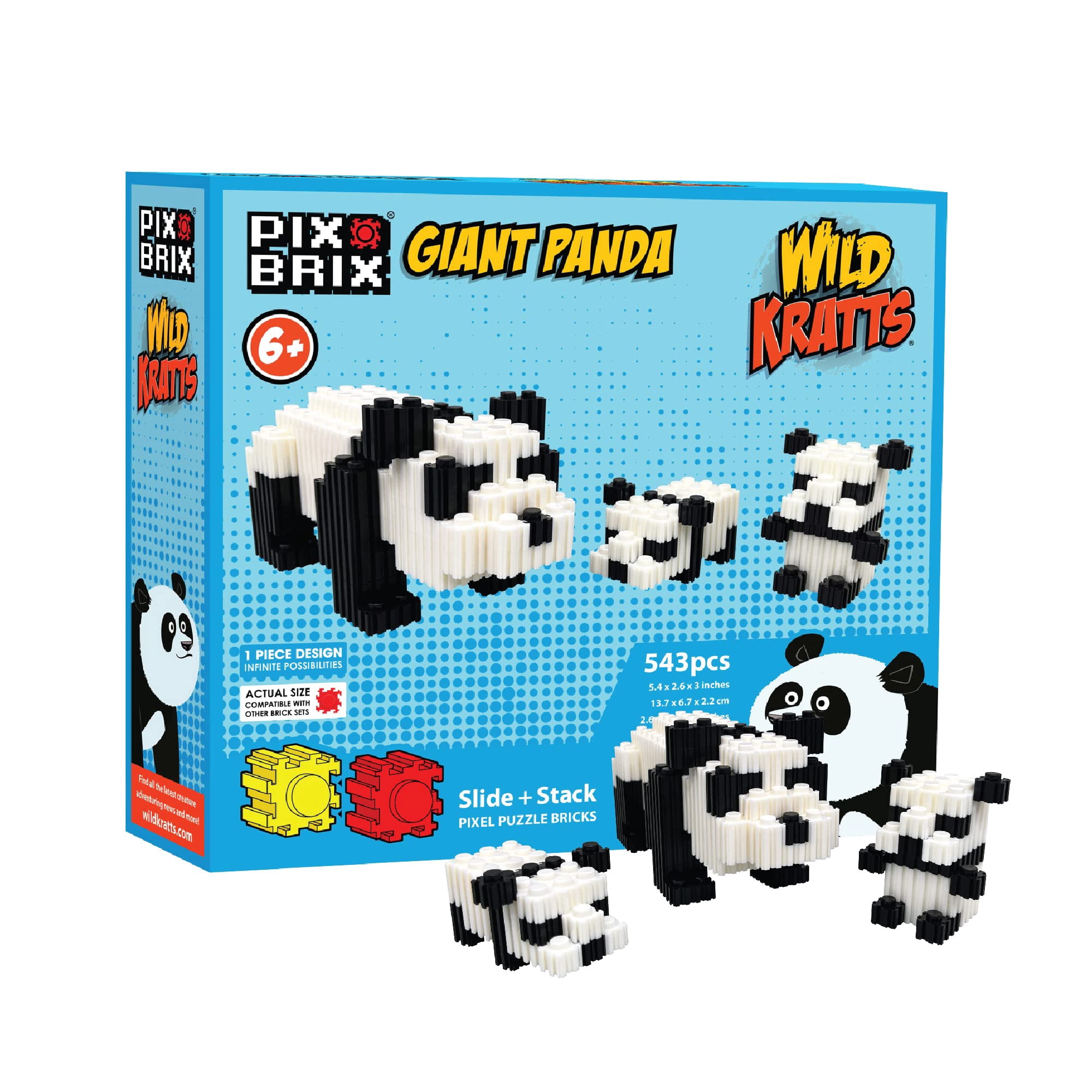 Pix Brix - Wild STF9 Kratts Pixel Art Kit - Giant Panda, 543 Pieces ...