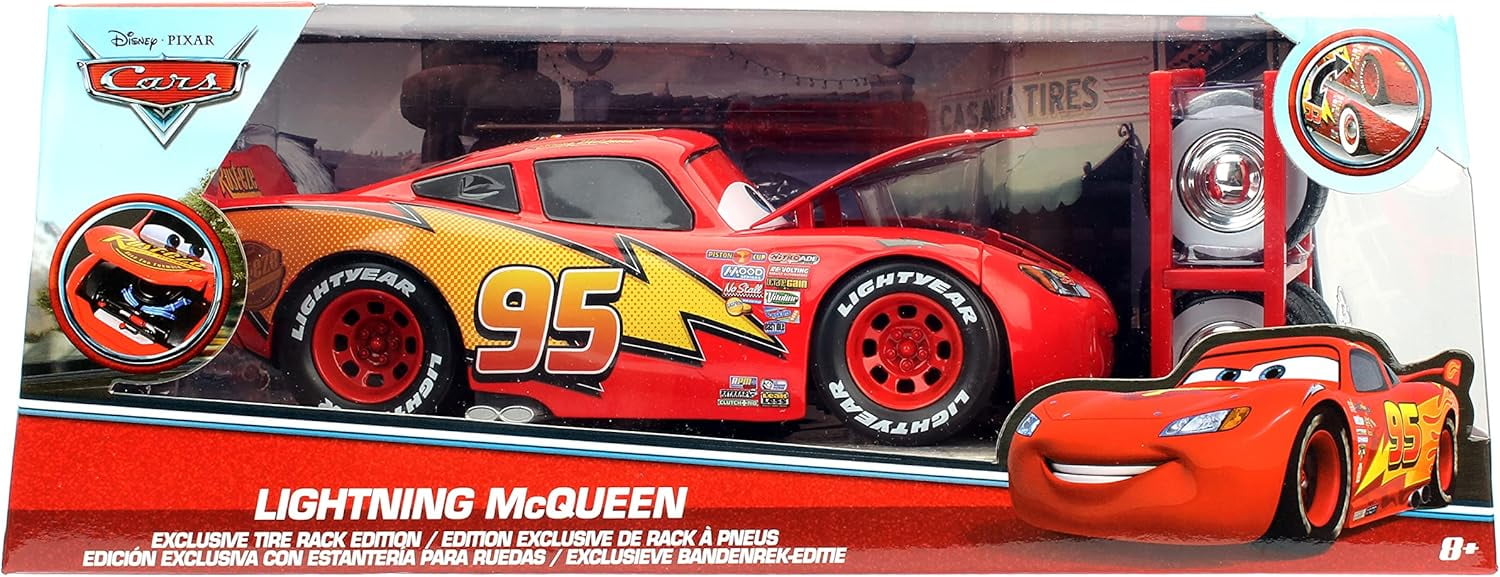 Pixar Cars 3 1:24 Lightning McQueen Die-Cast Car with Tire Rack (99751 ...