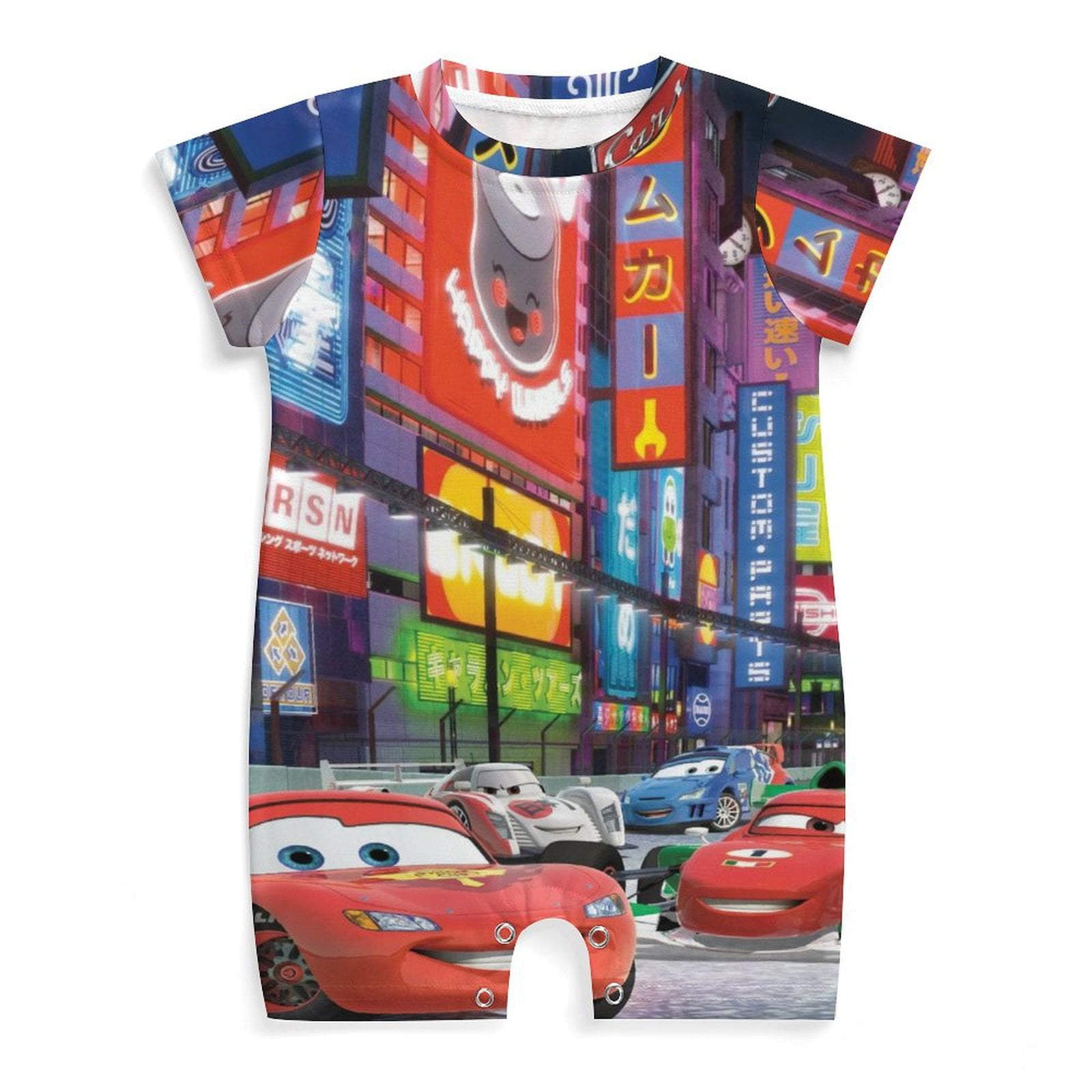 Pixar Cars Baby Boy Girl Short Sleeve Romper Clothing Set Print Cartoon ...