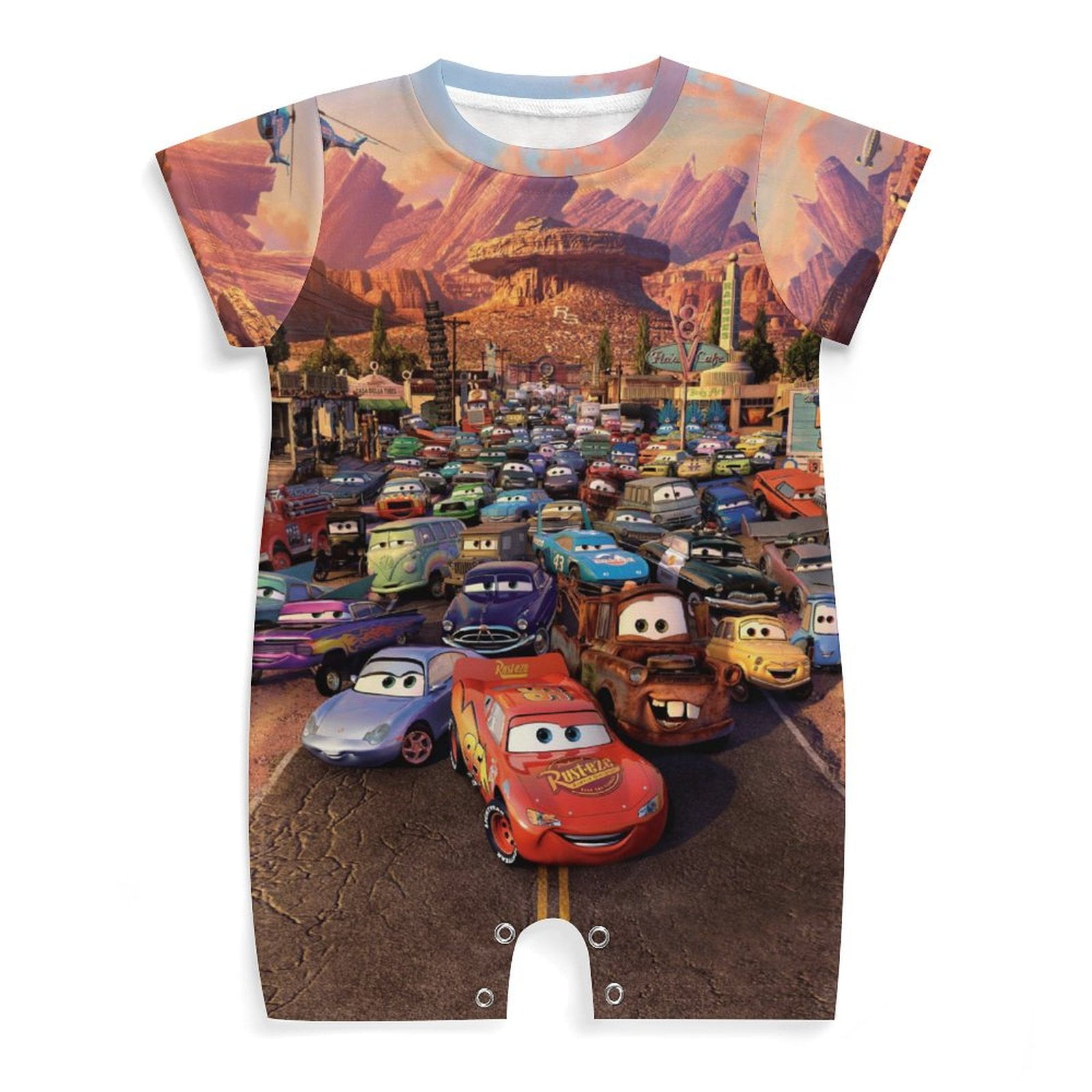 Pixar Cars Baby Boy Girl Short Sleeve Romper Clothing Set Print Cartoon ...