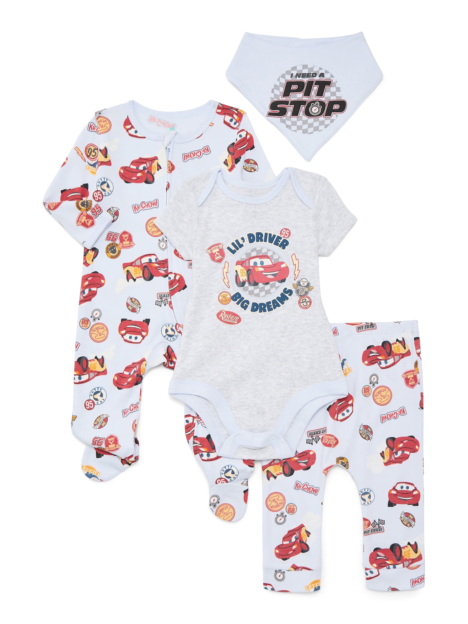 Pixar Cars Baby Layette Newborn Essentials Gift Set, 4-Piece, Sizes ...
