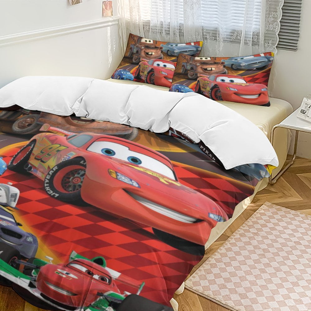 Pixar Cars Bedding Comforter Sets, 3-Piece Bedding Set Soft Warm Bed ...
