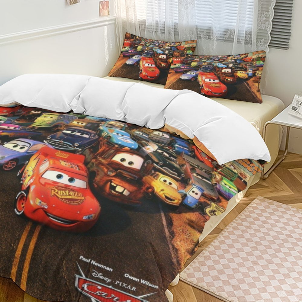 Pixar Cars Bedding Comforter Sets, 3-Piece Bedding Set Soft Warm Bed ...