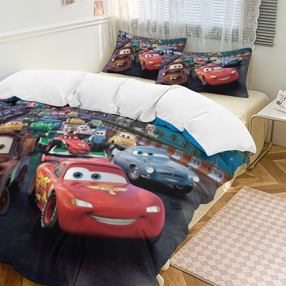 Pixar Cars Bedding Comforter Sets, 3-Piece Bedding Set Soft Warm Bed ...