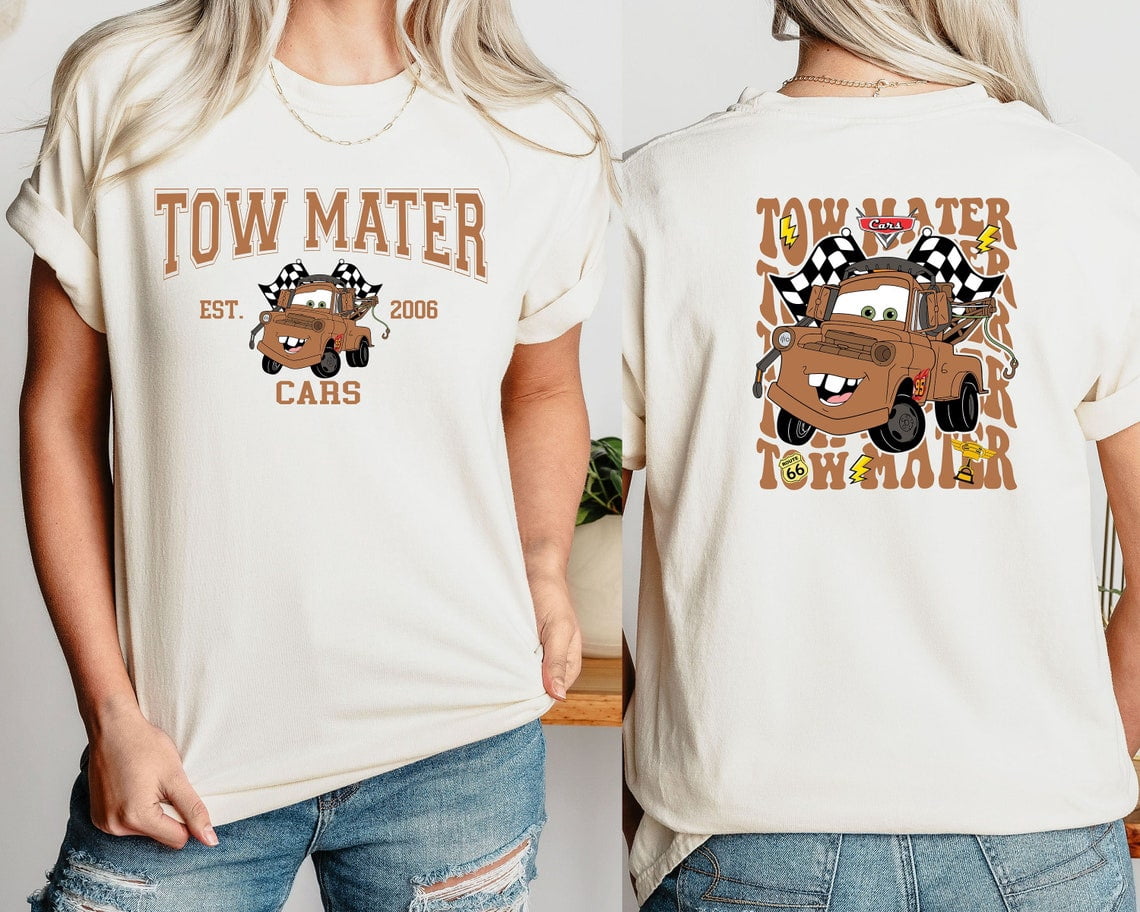 Pixar Cars Est 2006 Tow Mater Mcqueen Piston Cup Champion T-Shirt All ...