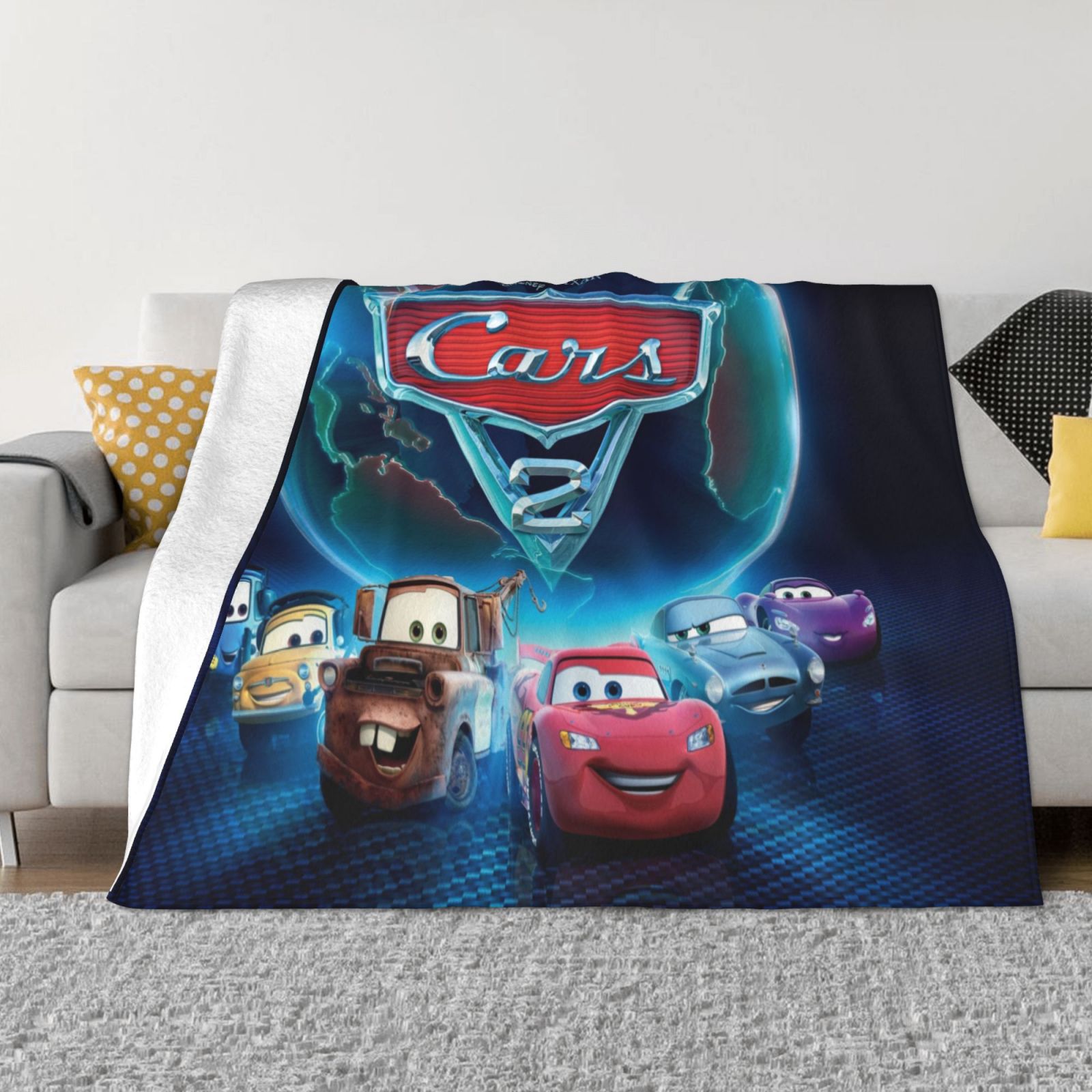 Pixar Cars Fleece Throw Blanket For Couch Or Bed - Plush Cozy Fuzzy ...