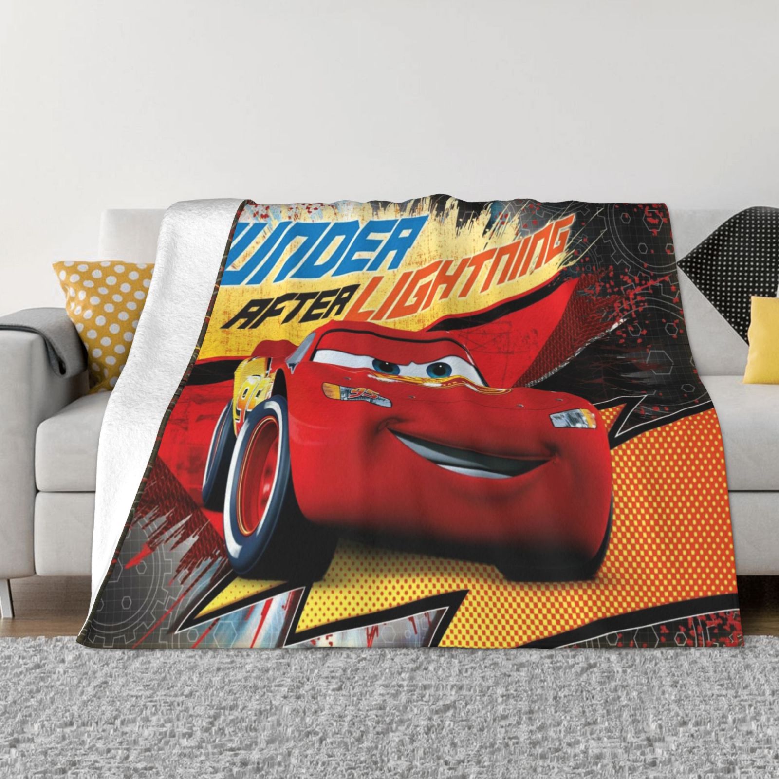 Pixar Cars Fleece Throw Blanket For Couch Or Bed - Plush Cozy Fuzzy ...