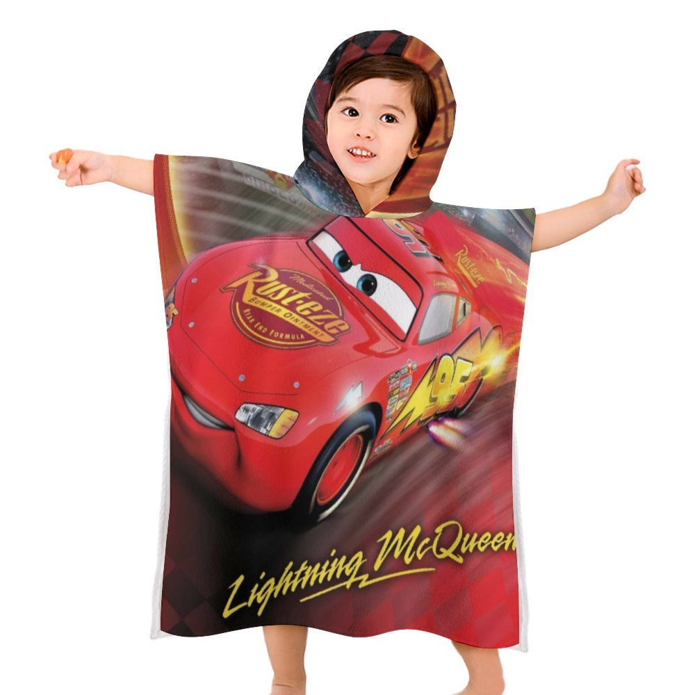 Pixar Cars Kids Beach Towels with Hood Soft Quick Dry Absorbent Hooded ...