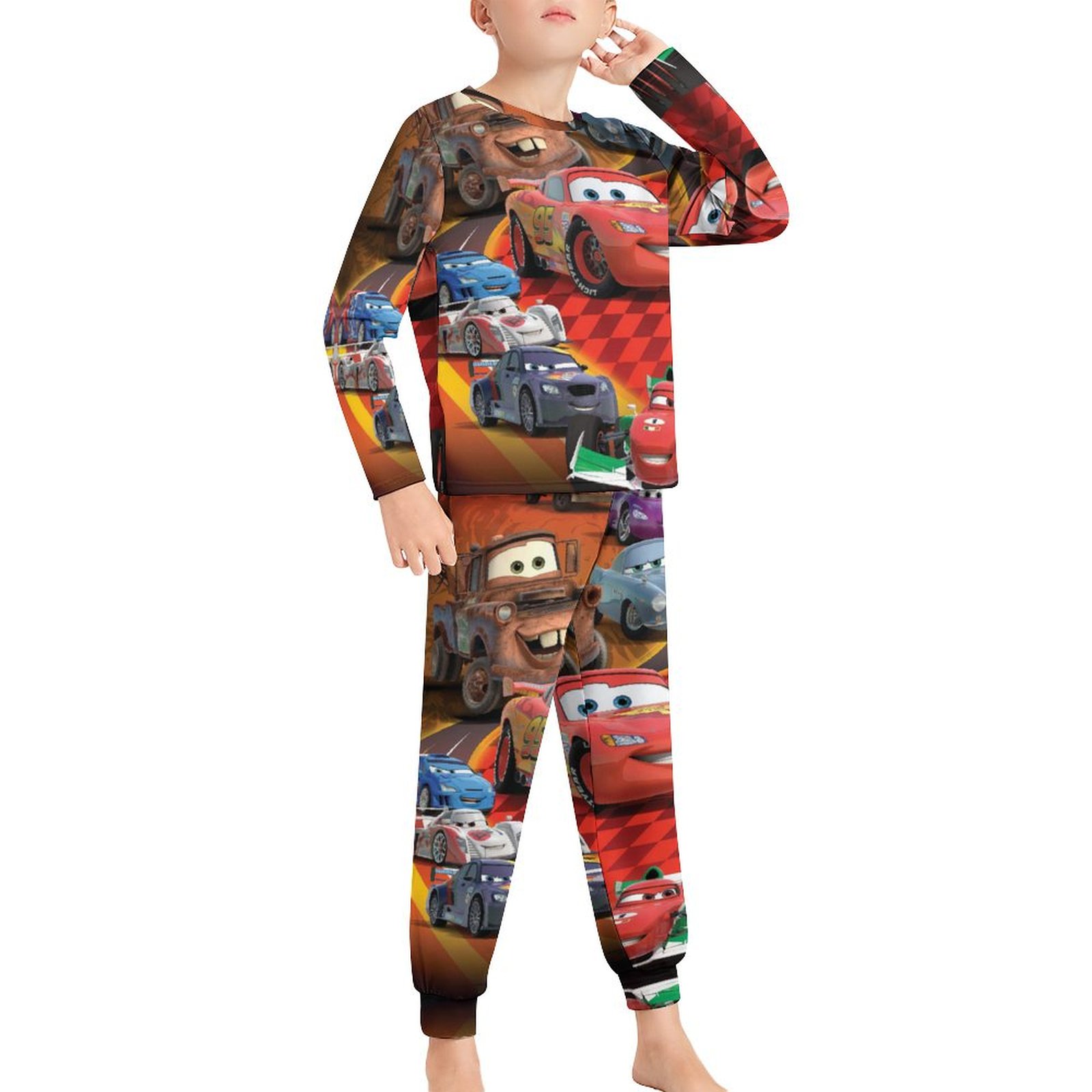 Pixar Cars Little Big Boys Girls Pajamas Set Long Sleeve Kids PJs ...