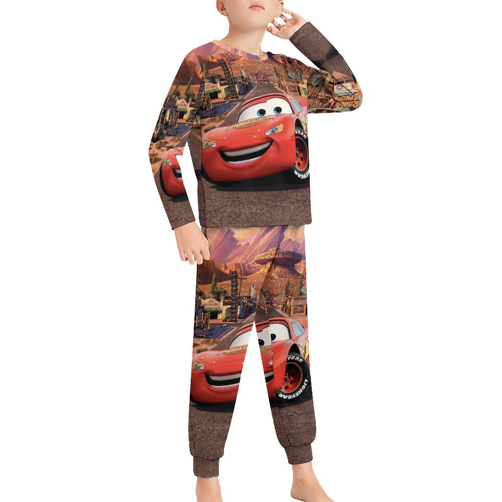 Pixar Cars Little Big Boys Girls Pajamas Set Long Sleeve Kids PJs ...