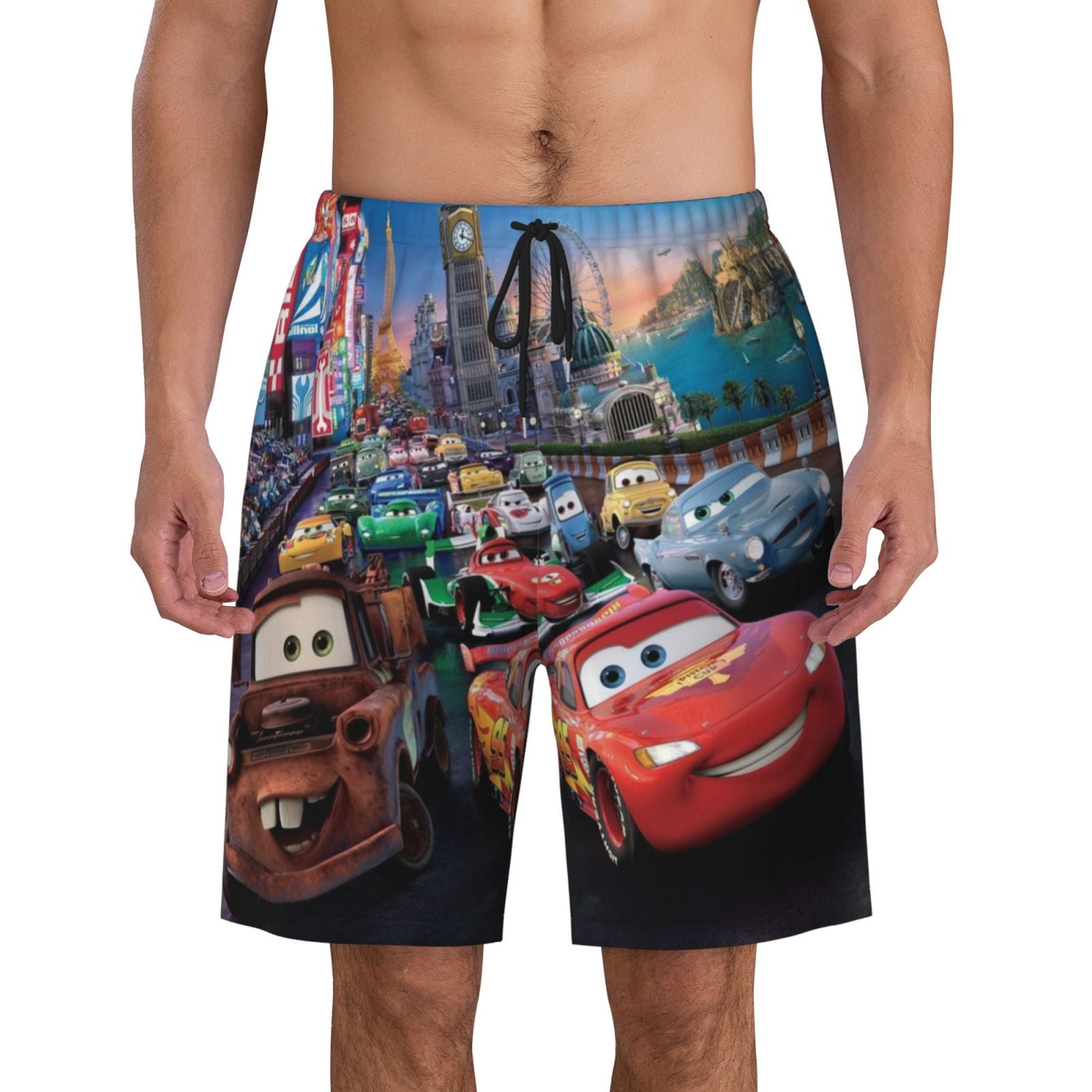 Pixar Cars Mens Swim Trunks Quick Dry Board Shorts with Mesh Lining ...