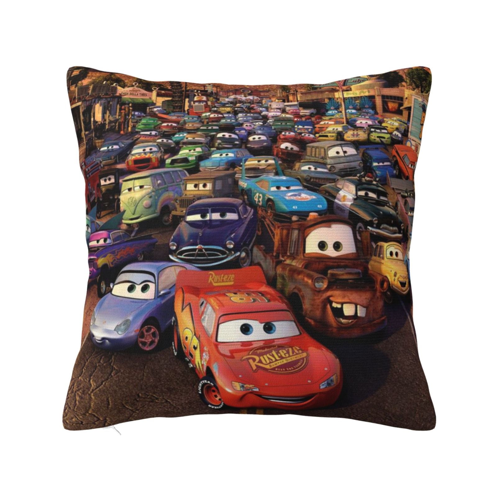 Pixar Cars Throw Pillow Cover 16"x16" Soft Pillow Case Cushion Cover ...