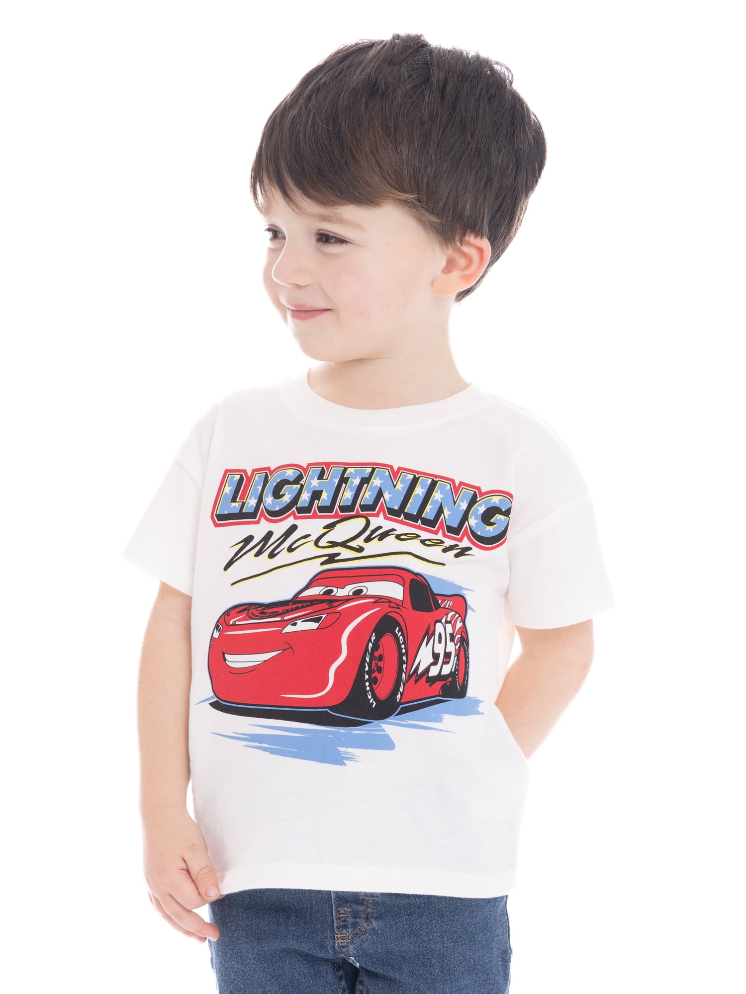 Pixar Cars Toddler Boys Graphic Americana Crewneck Tee with Short ...