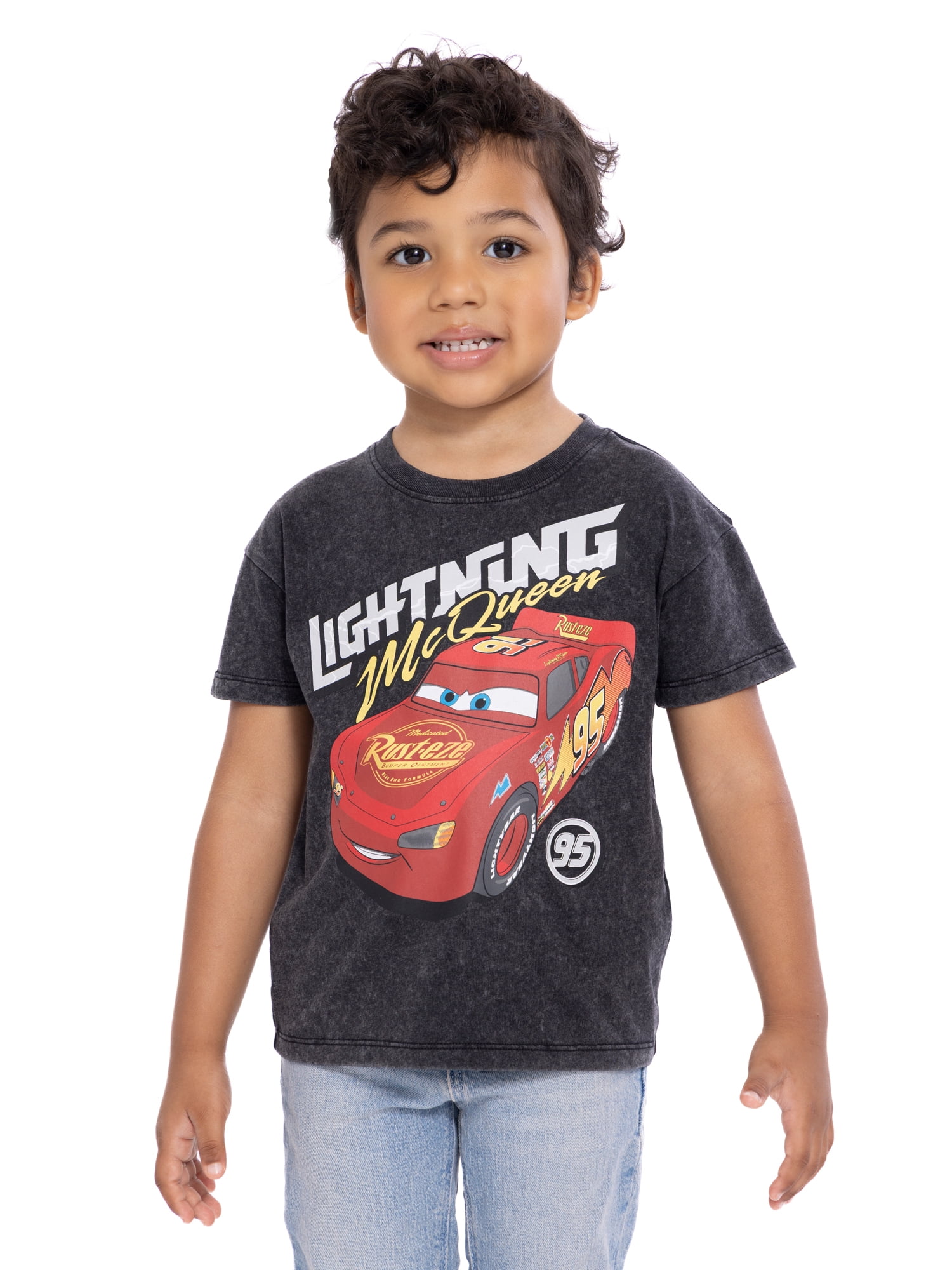 Disney Pixar Cars Toddler Short Sleeve Crewneck Tee, Sizes 12M-5T ...