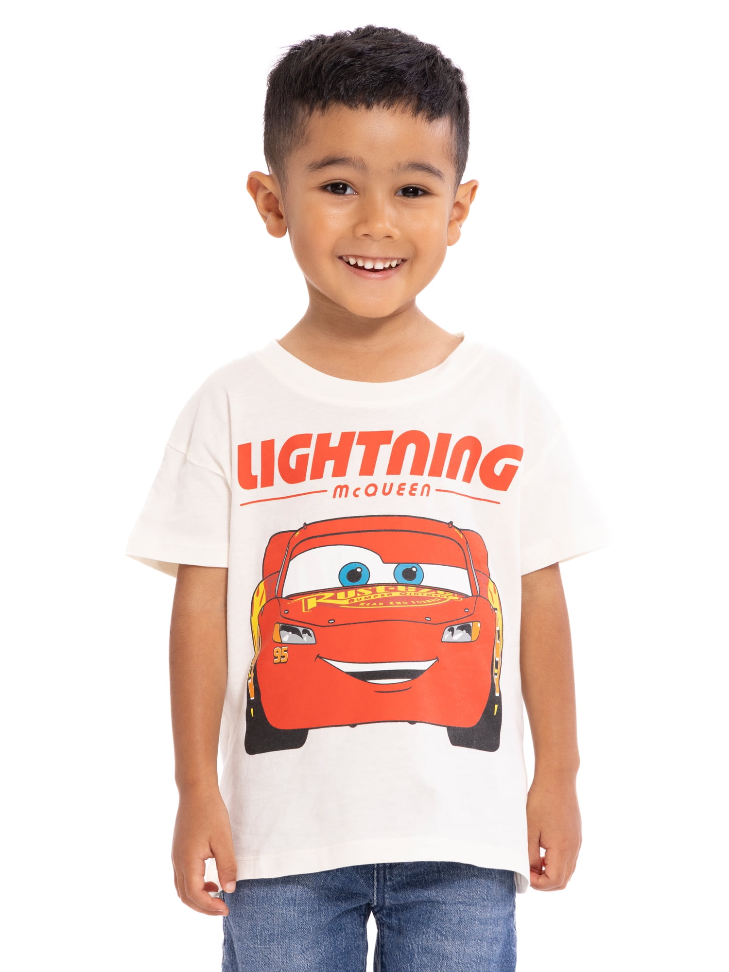 Disney Pixar Cars Toddler Boys Graphic Tee with Short Sleeves, Sizes ...