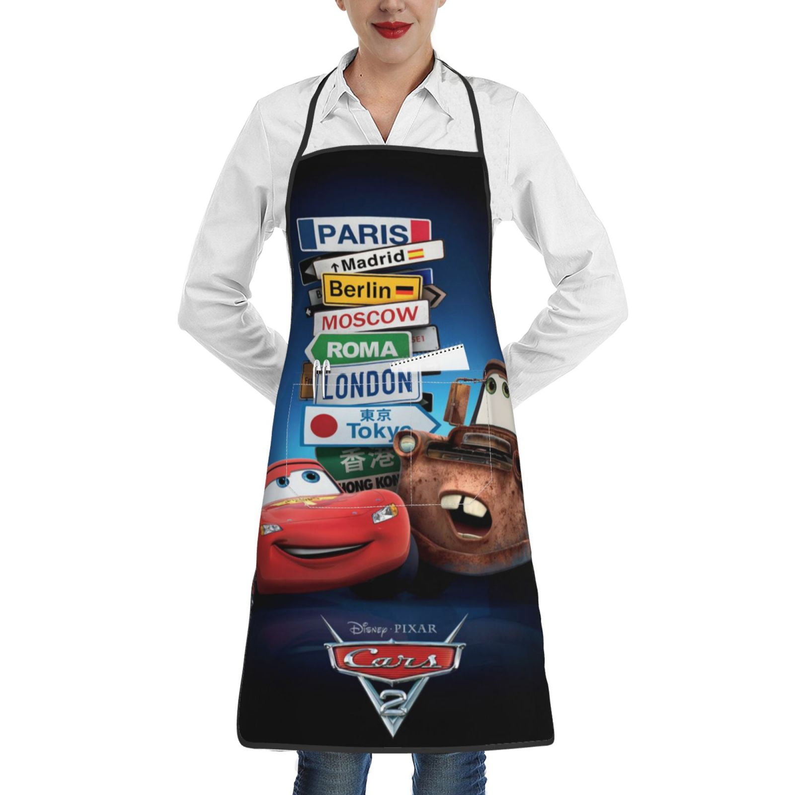 Pixar Cars Waterproof Cooking Aprons, Adjustable Bib Soft Chef Apron with 2 Pockets for Men ...