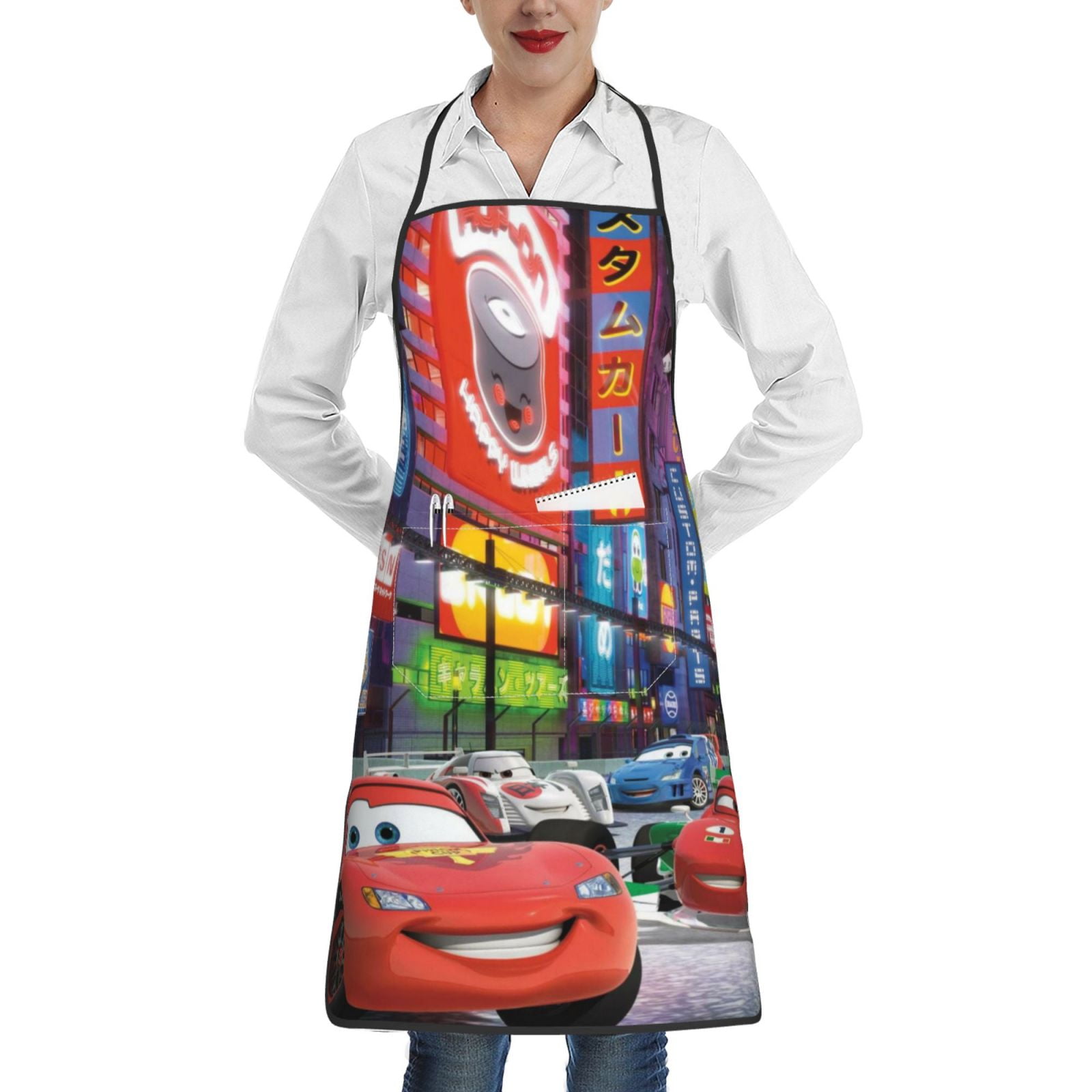 Pixar Cars Waterproof Cooking Aprons, Adjustable Bib Soft Chef Apron with 2 Pockets for Men ...