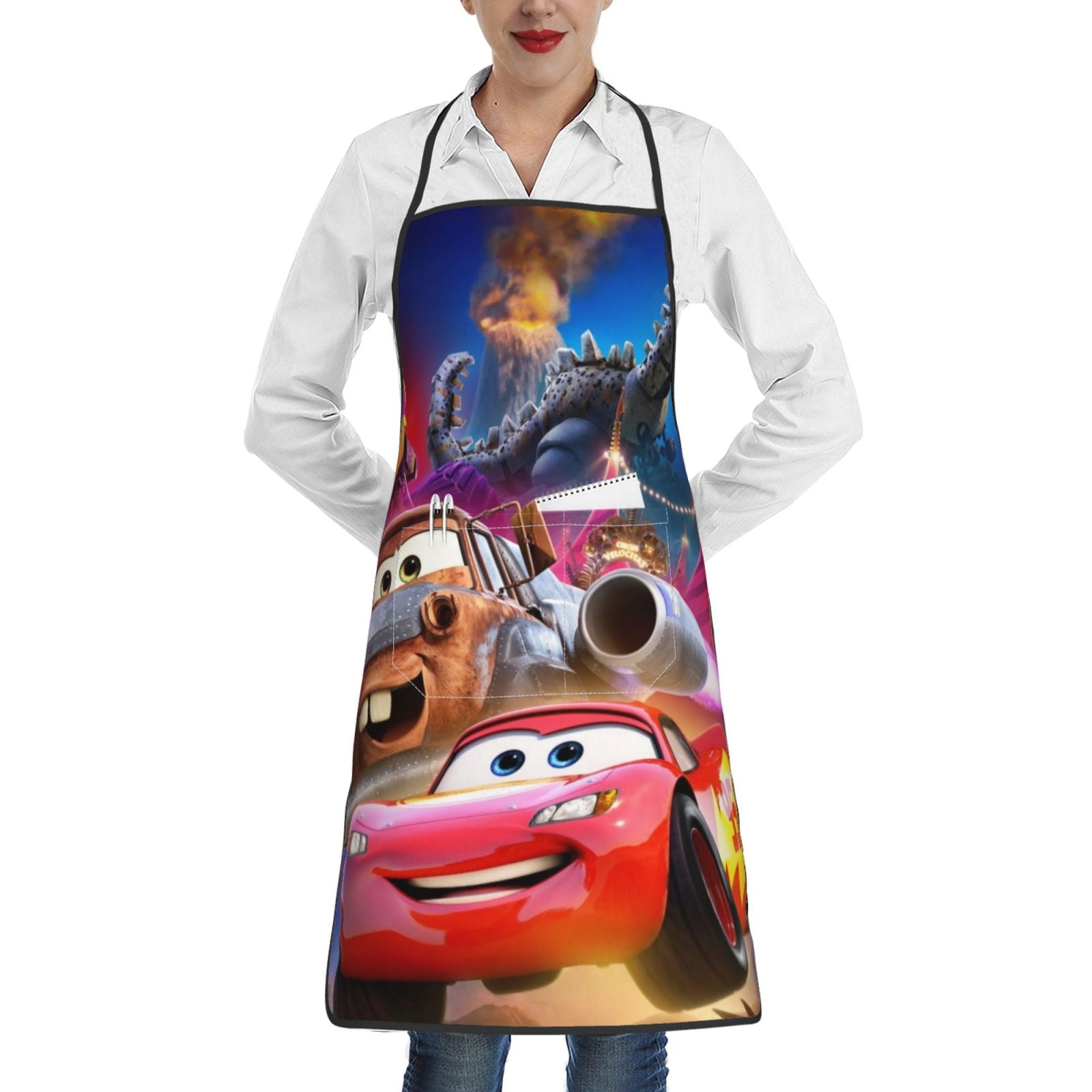 Pixar Cars Waterproof Cooking Aprons, Adjustable Bib Soft Chef Apron with 2 Pockets for Men ...