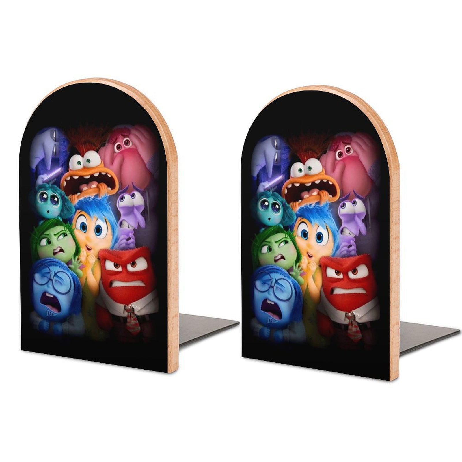 Pixar Inside Out 2 Current Mood Many Emotions 005 2PCS Wood Bookends ...