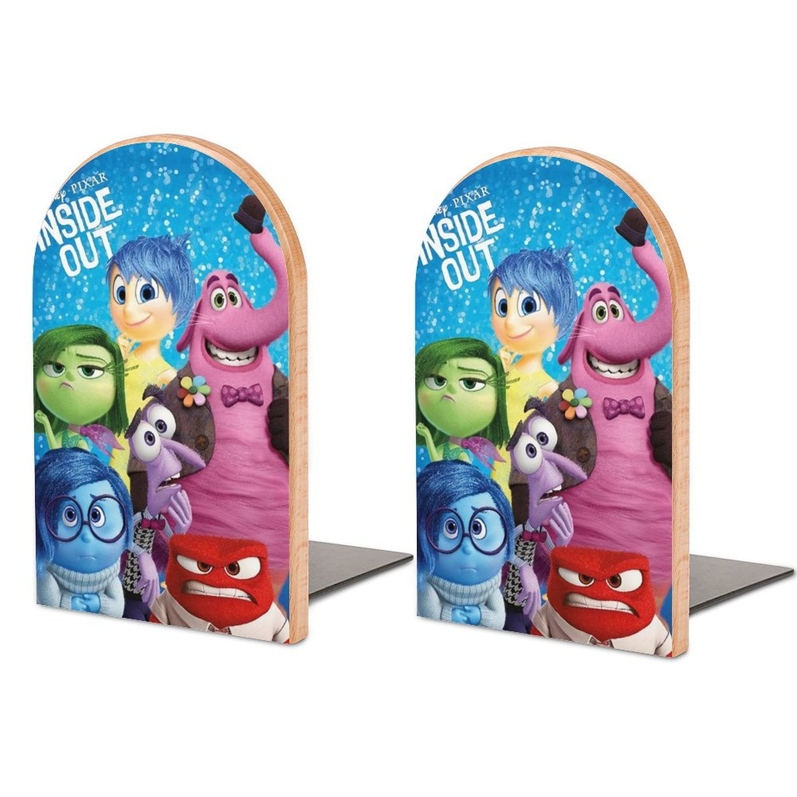 Pixar Inside Out 2 Current Mood Many Emotions 03 2PCS Wood Bookends for ...