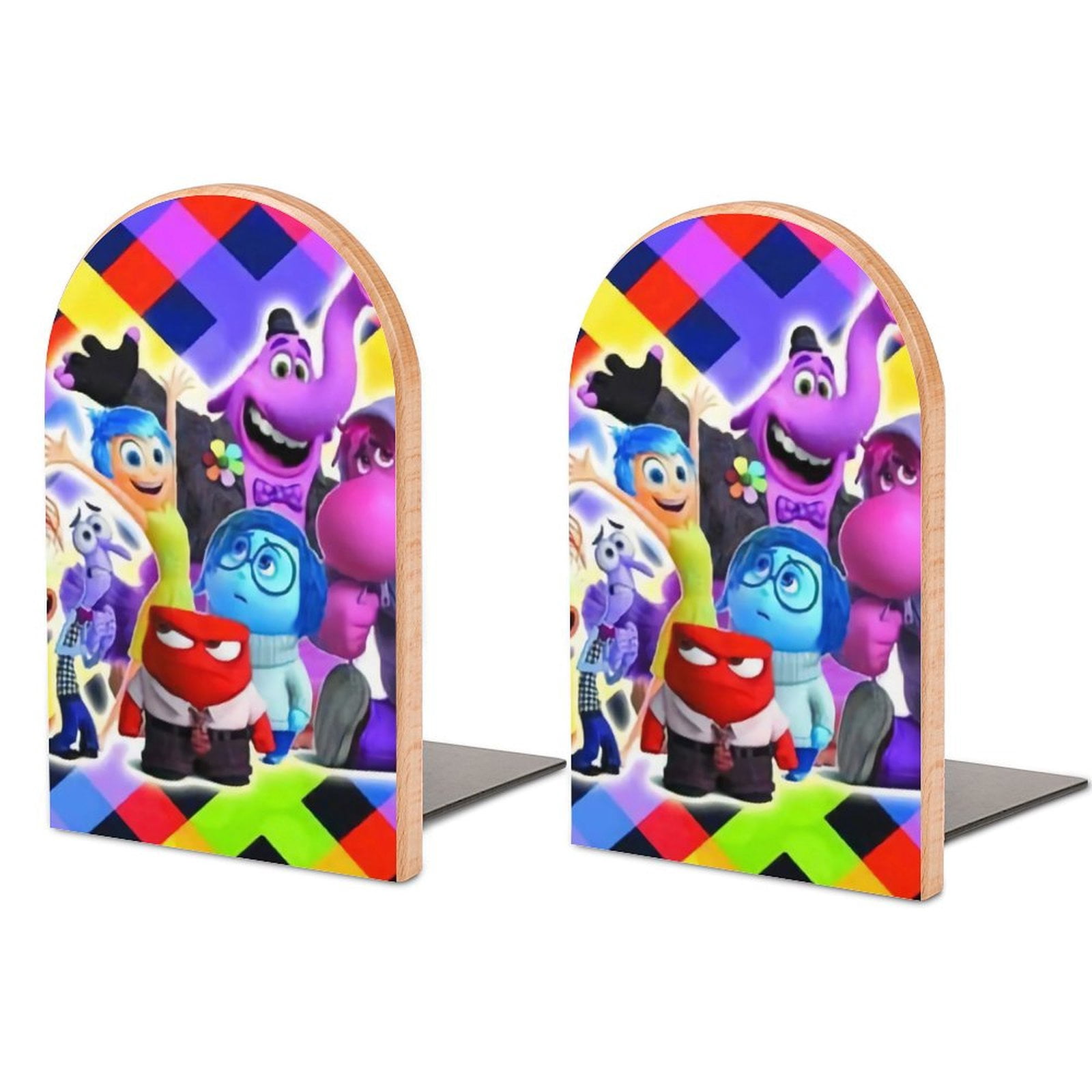 Pixar Inside Out 2 Feel All Your Emotions Vintage 68 2PCS Wood Bookends ...